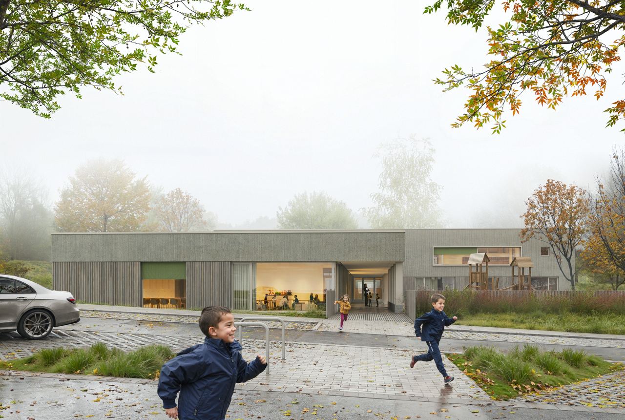 Exterior Visualization: Kindergarten in Germany by Render Vision ...