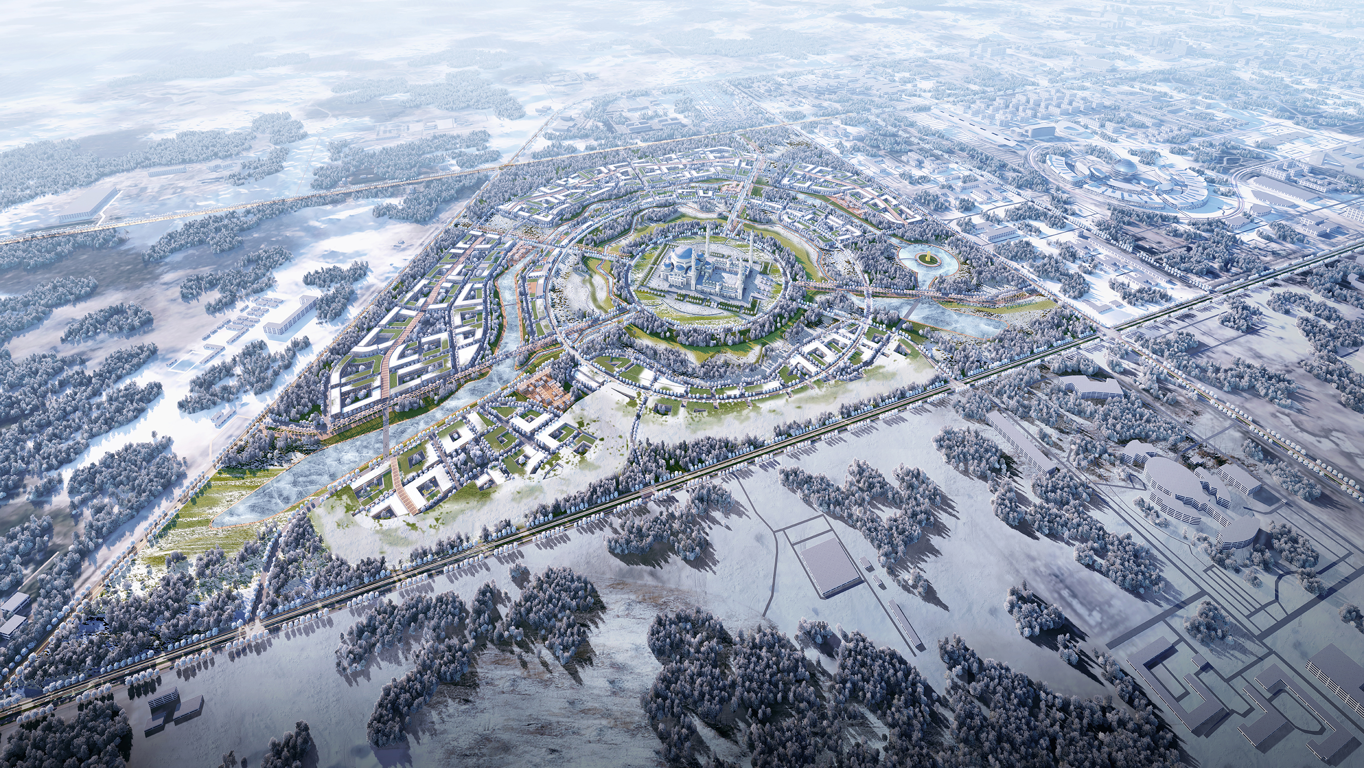 Nursultan Grand Mosque Masterplan by Cross Works - Architizer