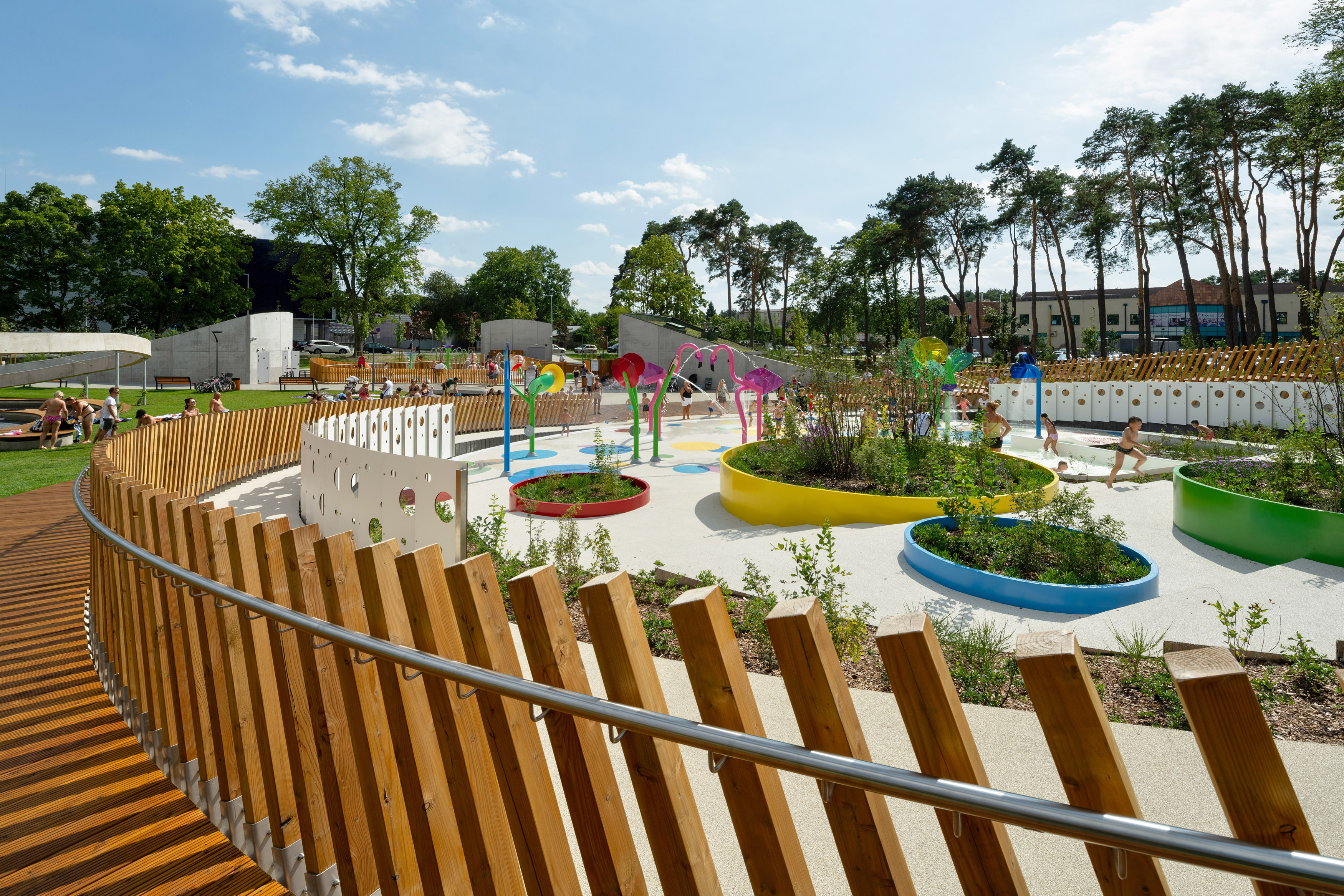Recreation and sports park with water playgrounds by RS+ Robert Skitek ...