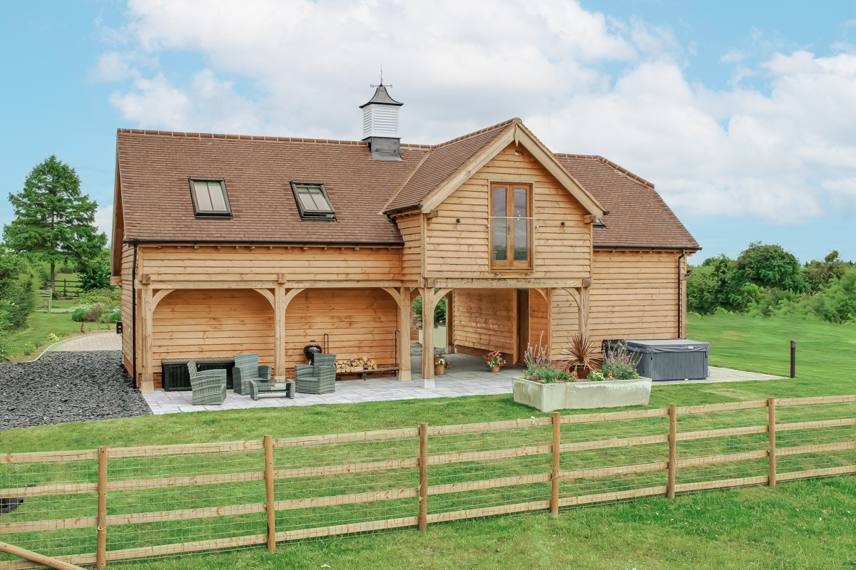 Oak Garage With Room Above Accommodation by The Classic Barn Company ...