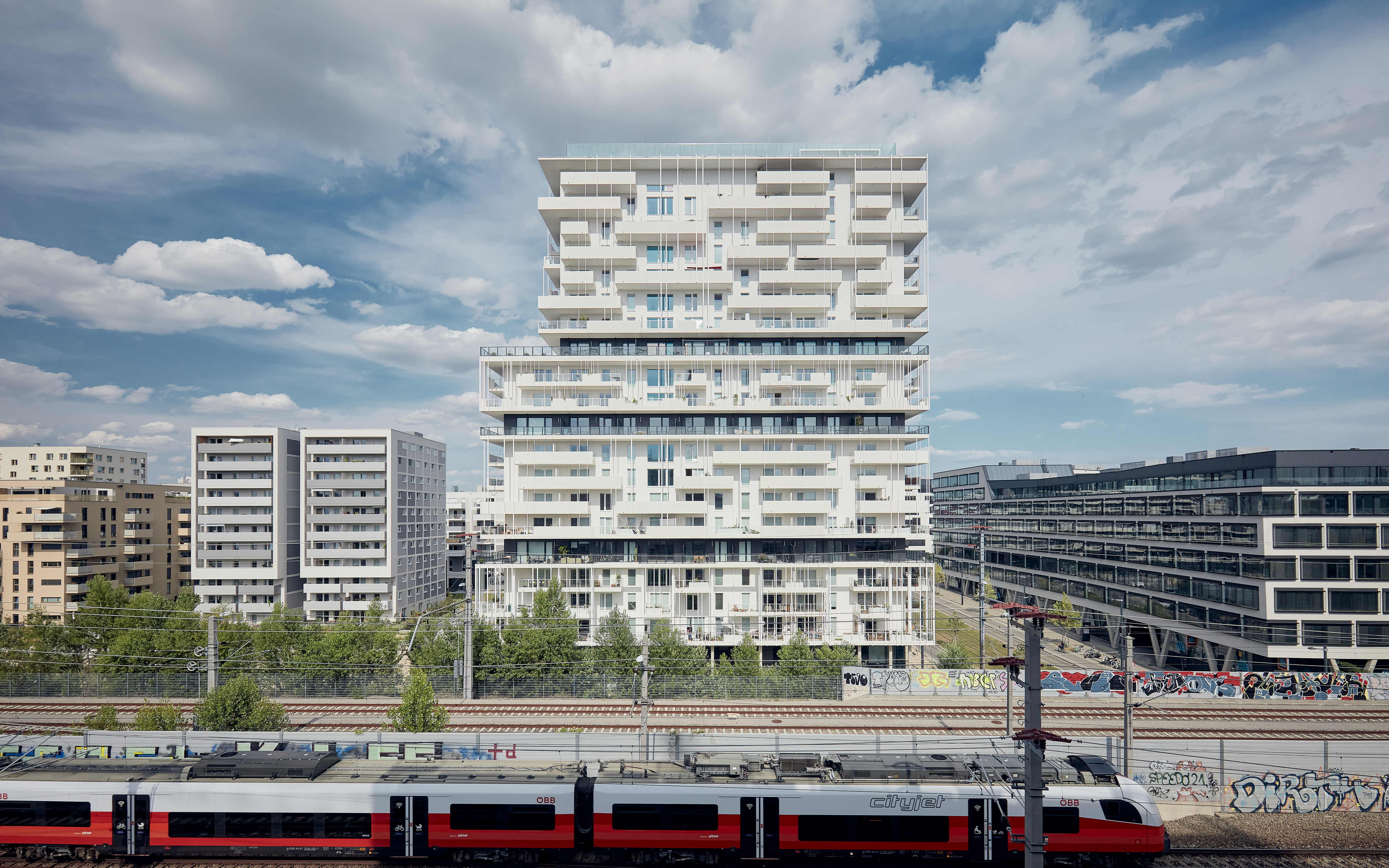 Taborama high rise residential building highlighted by greenery by ...