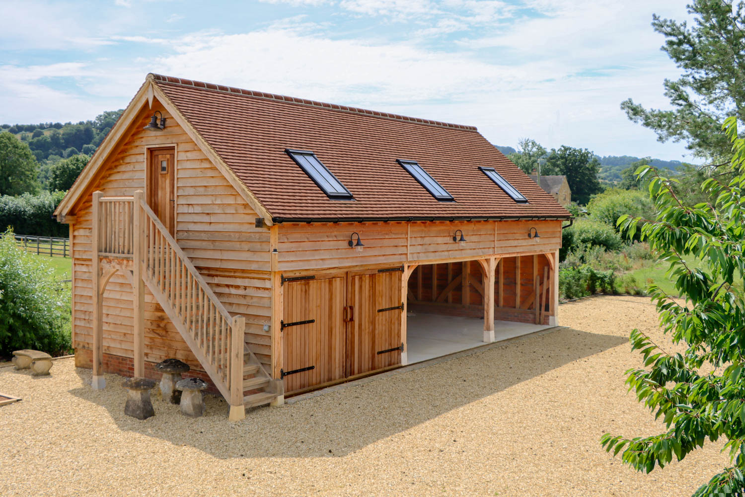 3 Bay Oak Outbuilding With Room Above by The Classic Barn Company ...