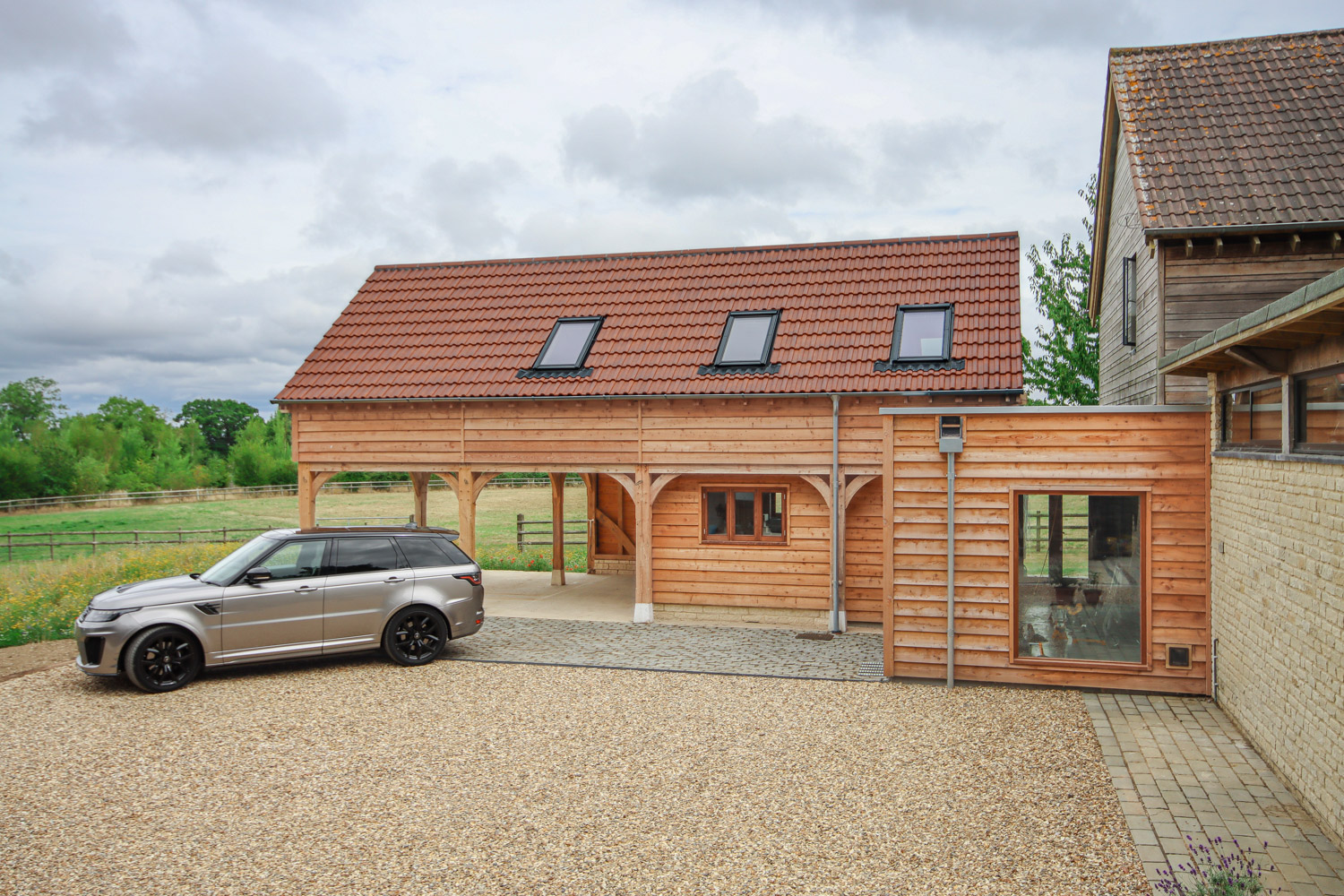 Bespoke Oak Outbuilding Link-connected To House by The Classic Barn ...