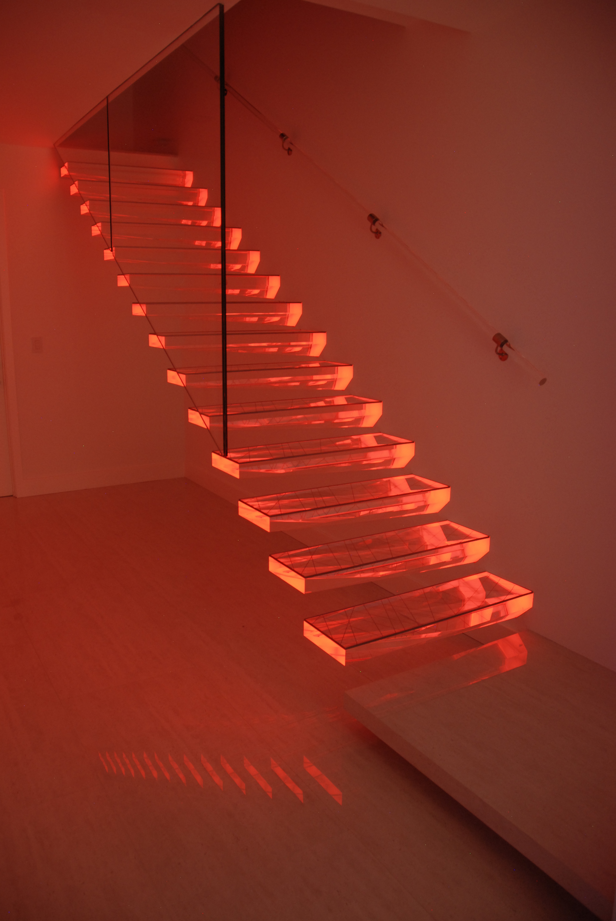Acrylic staircase with glass and LED elements by Siller Stairs - Architizer