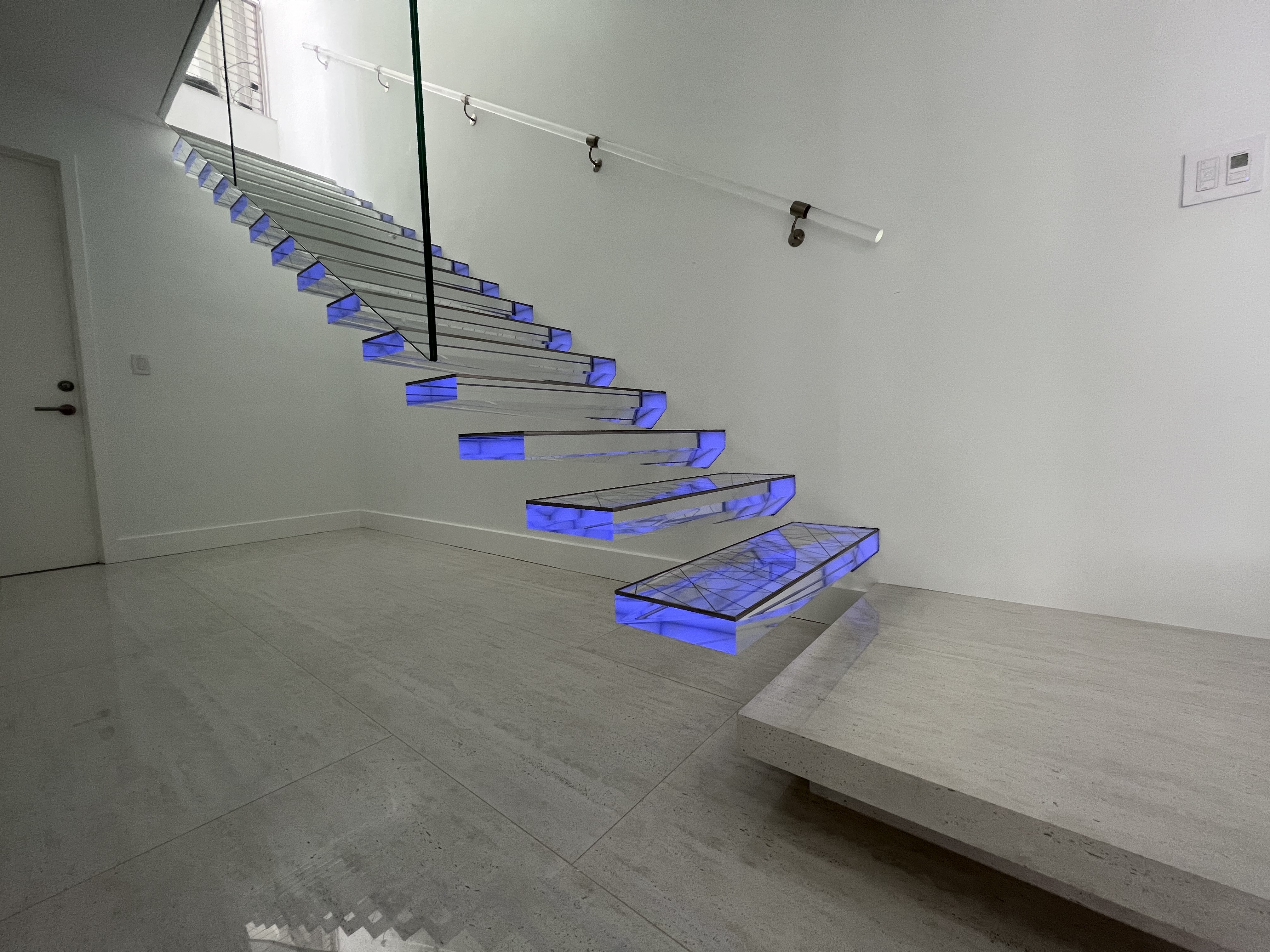 Acrylic staircase with glass and LED elements by Siller Stairs - Architizer