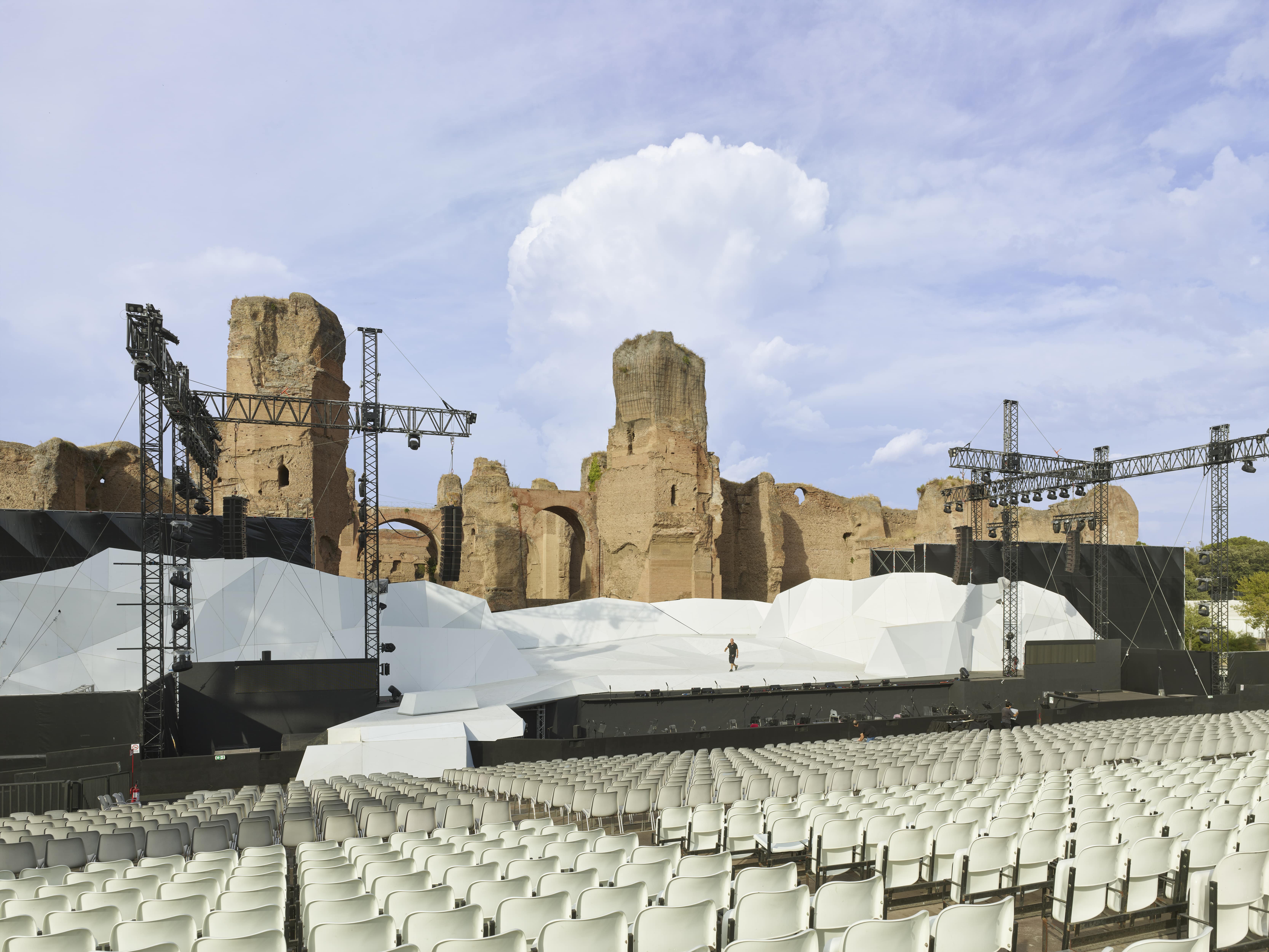 Set Design for Tosca and Turandot Operas in Baths of Caracalla by ...