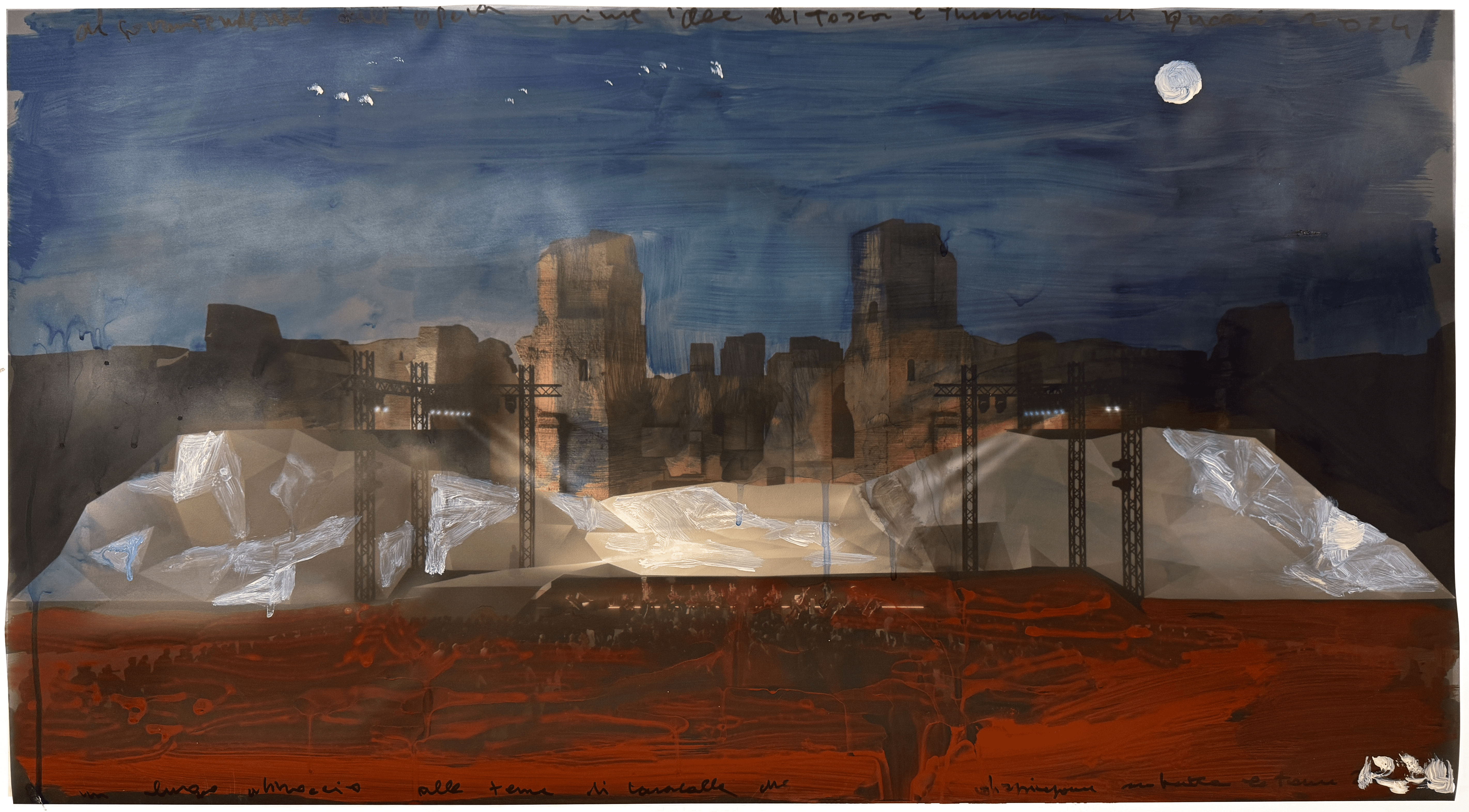 Set Design for Tosca and Turandot Operas in Baths of Caracalla by ...