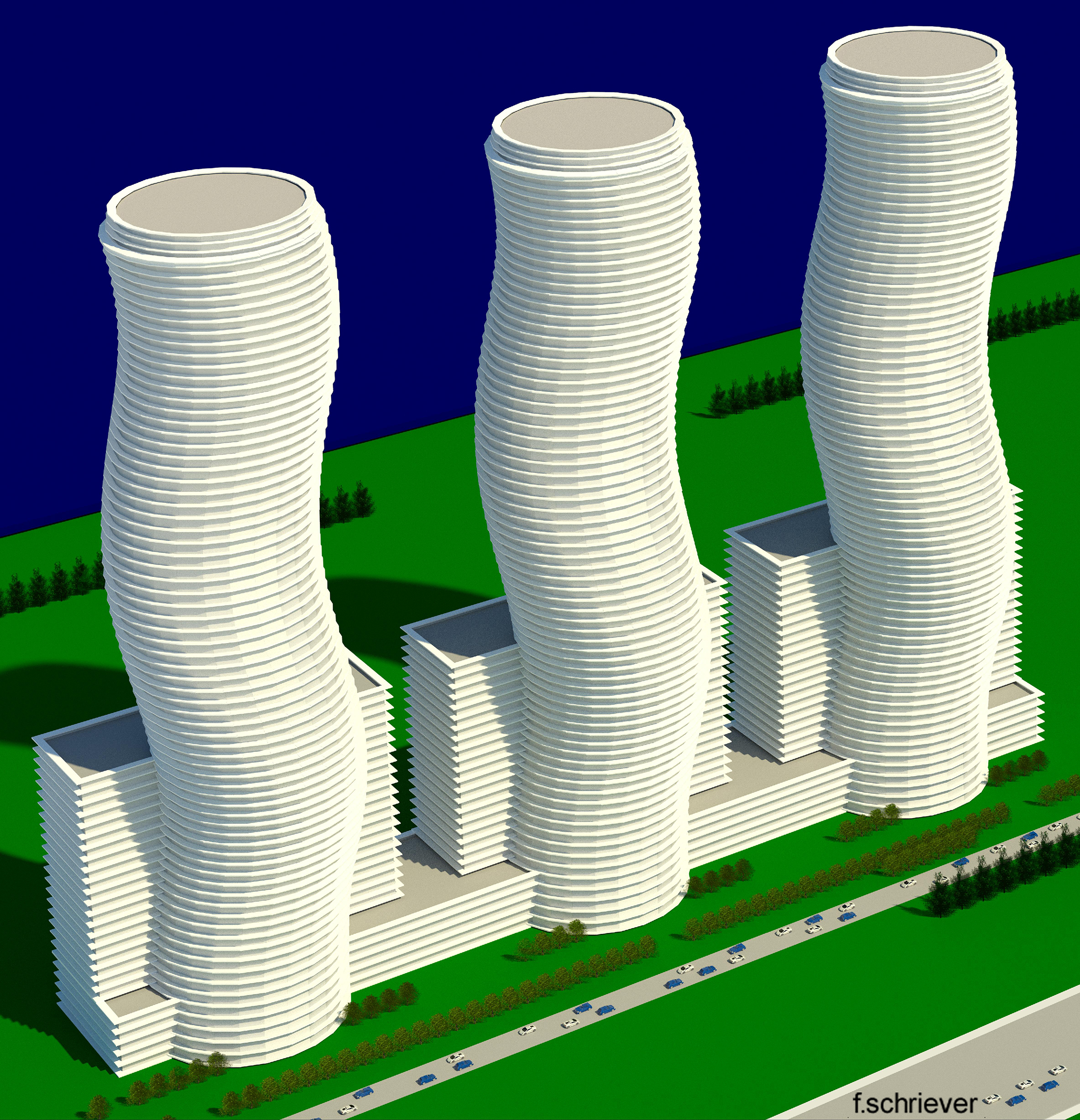 Round Towers Condominiums Mixed Use by Urban Form - Architizer