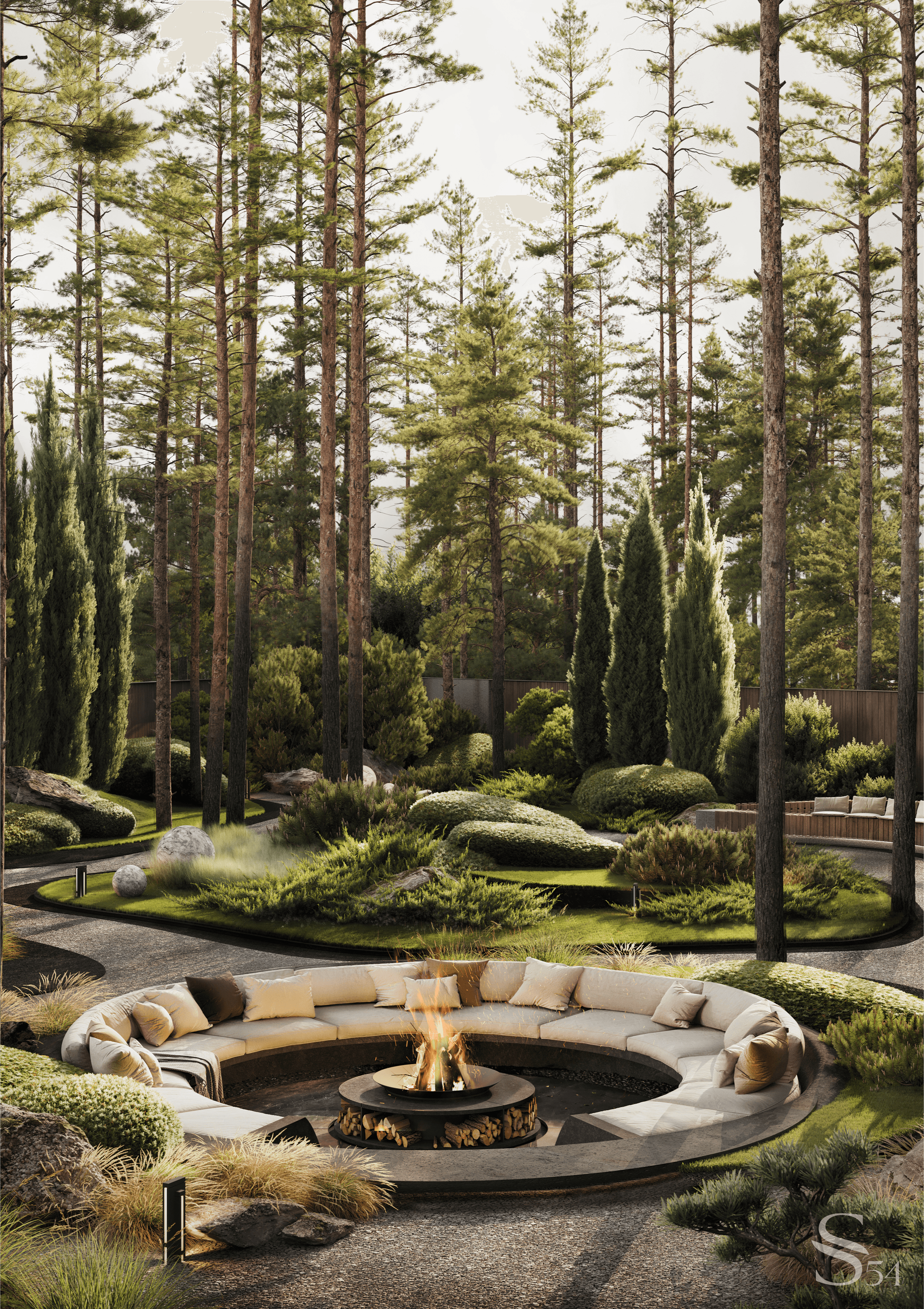 Architectural project of a house and landscape design of a plot in ...
