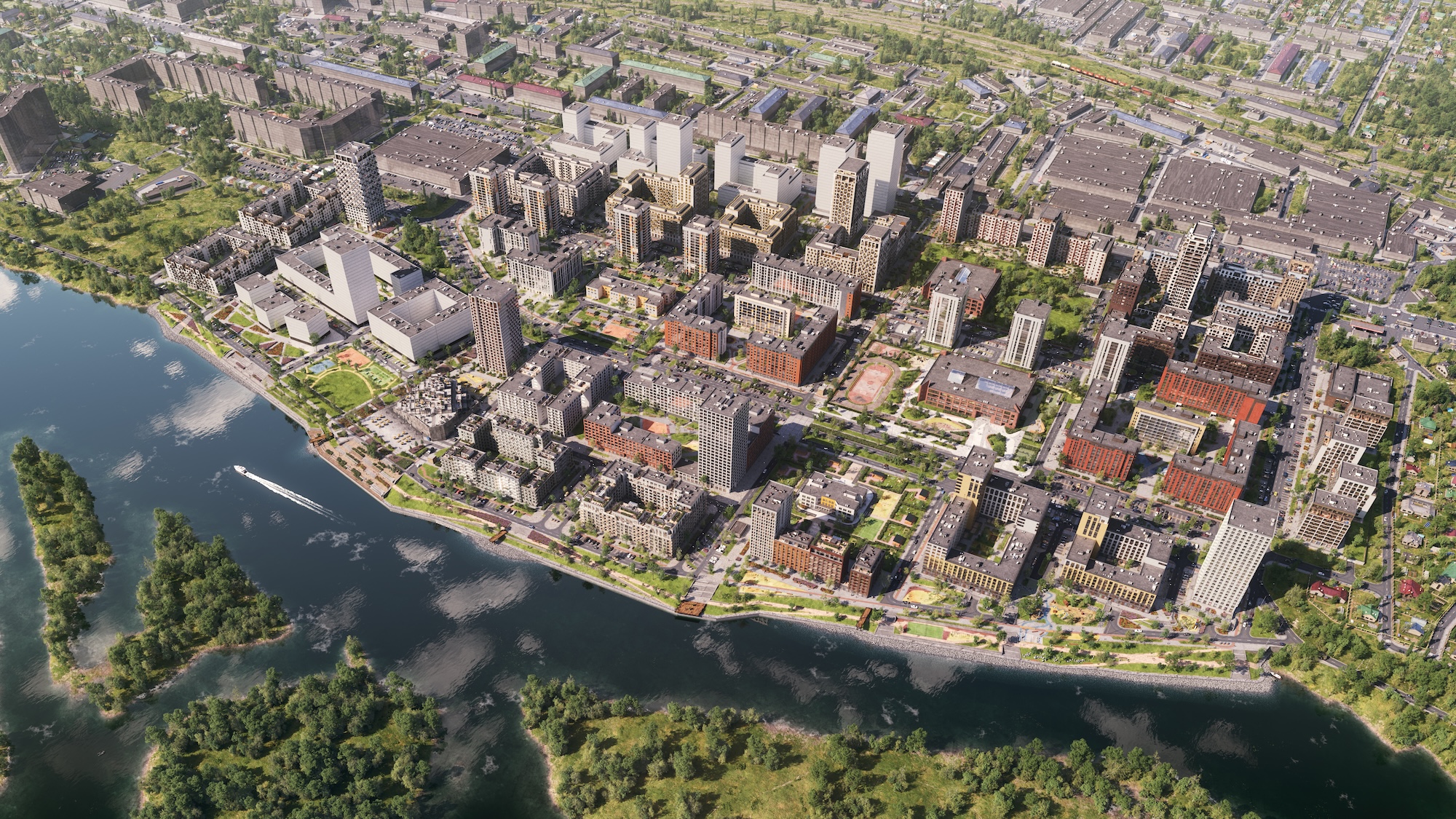 European riverfront residential complex: masterplan by Brusnika ...