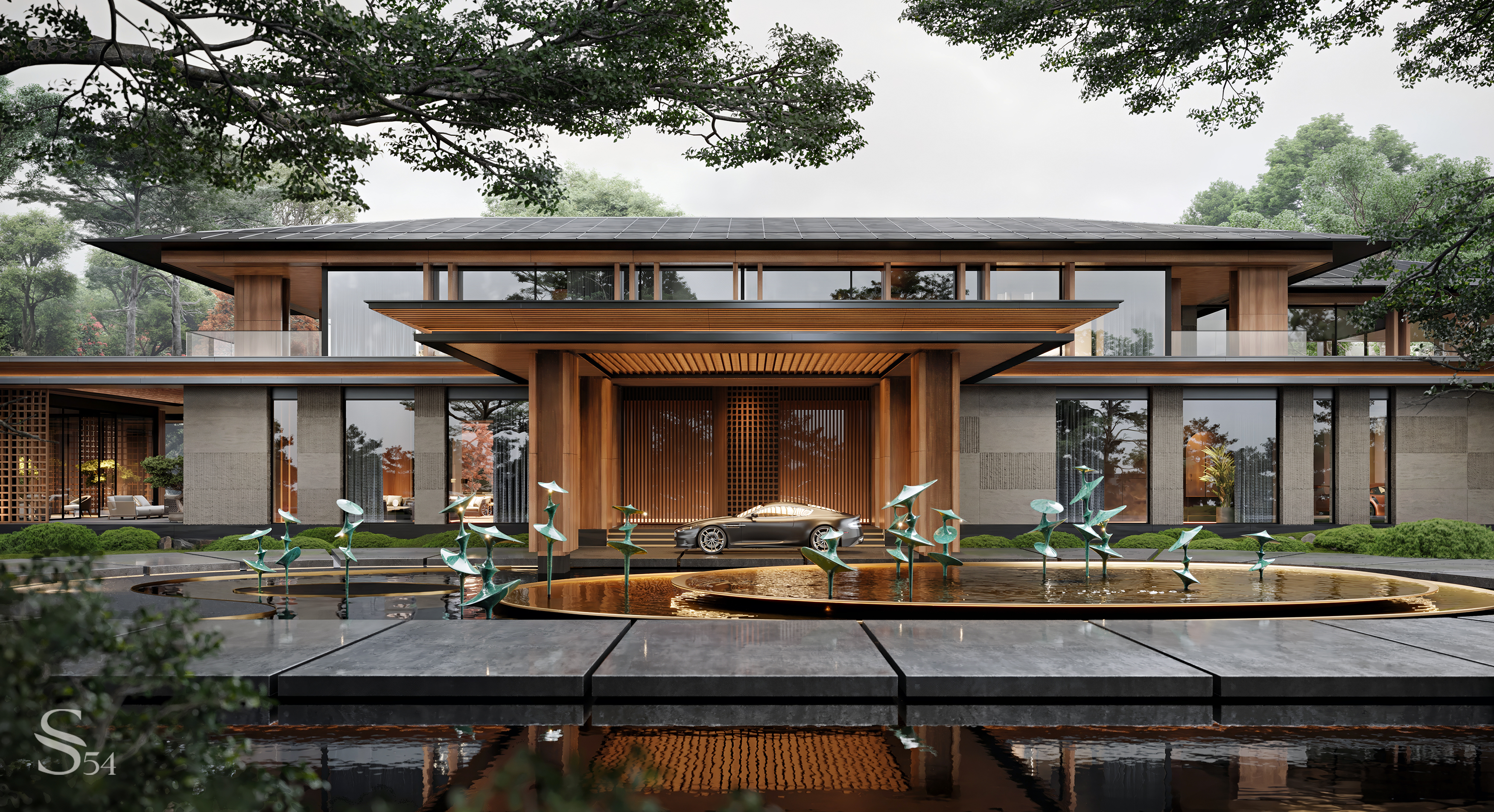 Architectural project of a designer villa in Japanese style by Studia ...