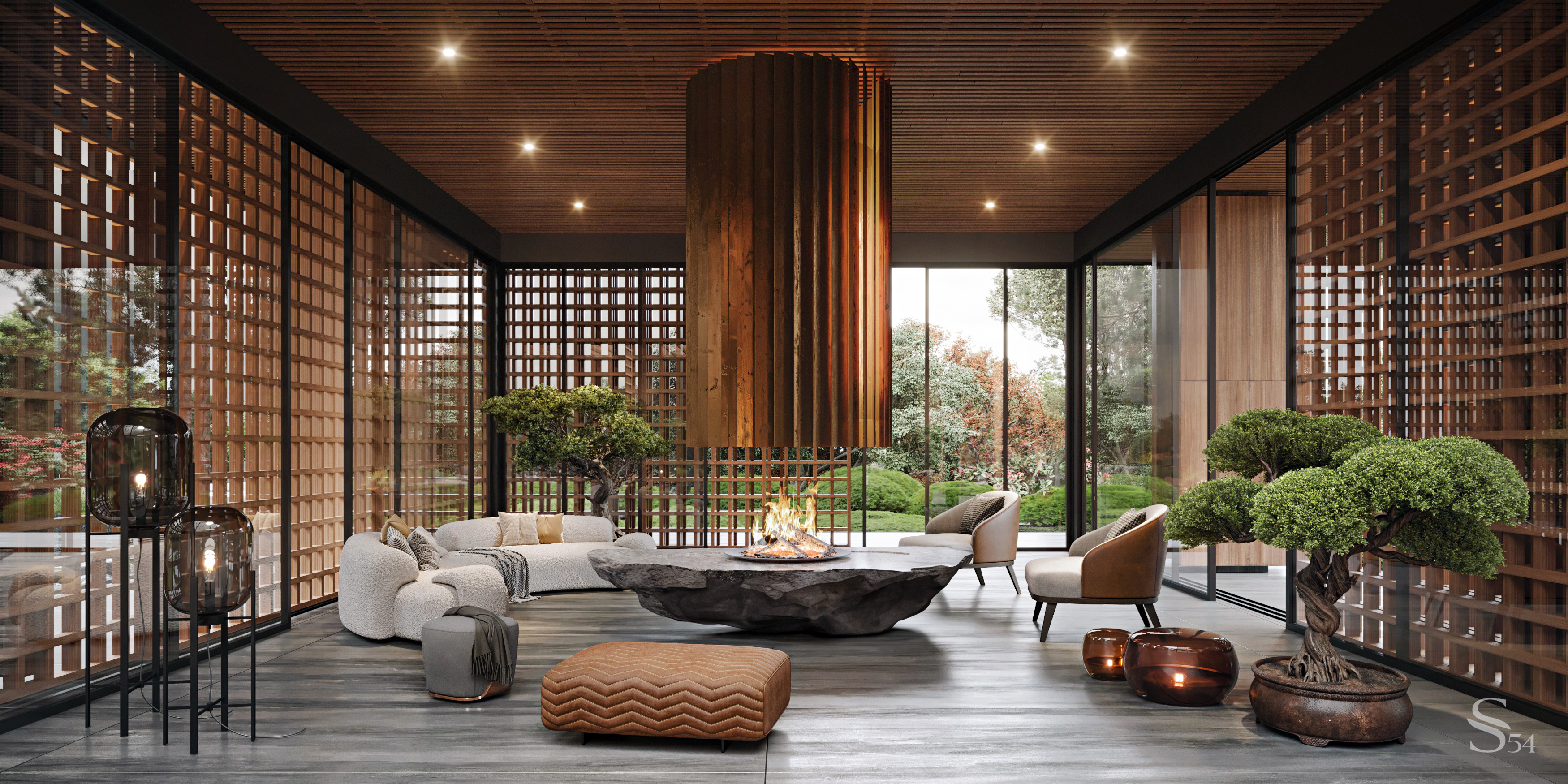 Architectural project of a designer villa in Japanese style by Studia ...