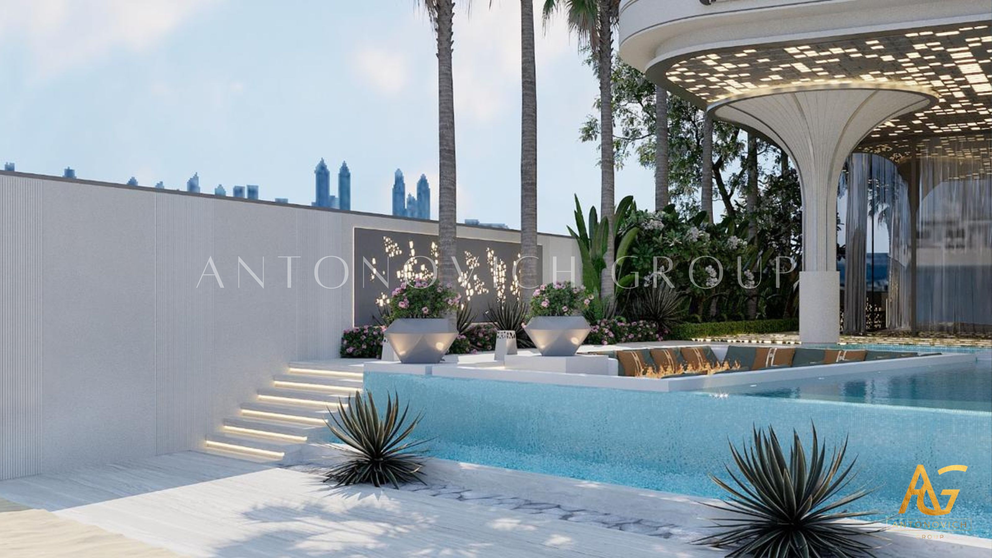 Luxury Beach House Villa Landscape Design Featuring Infinity Pool by ...