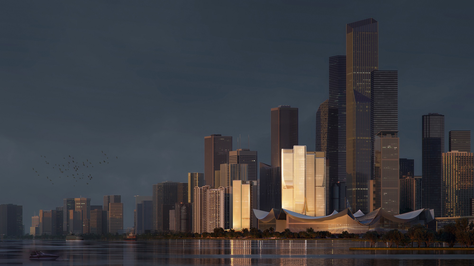 Guangzhou sets a new waterfront community benchmark by Aedas - Architizer