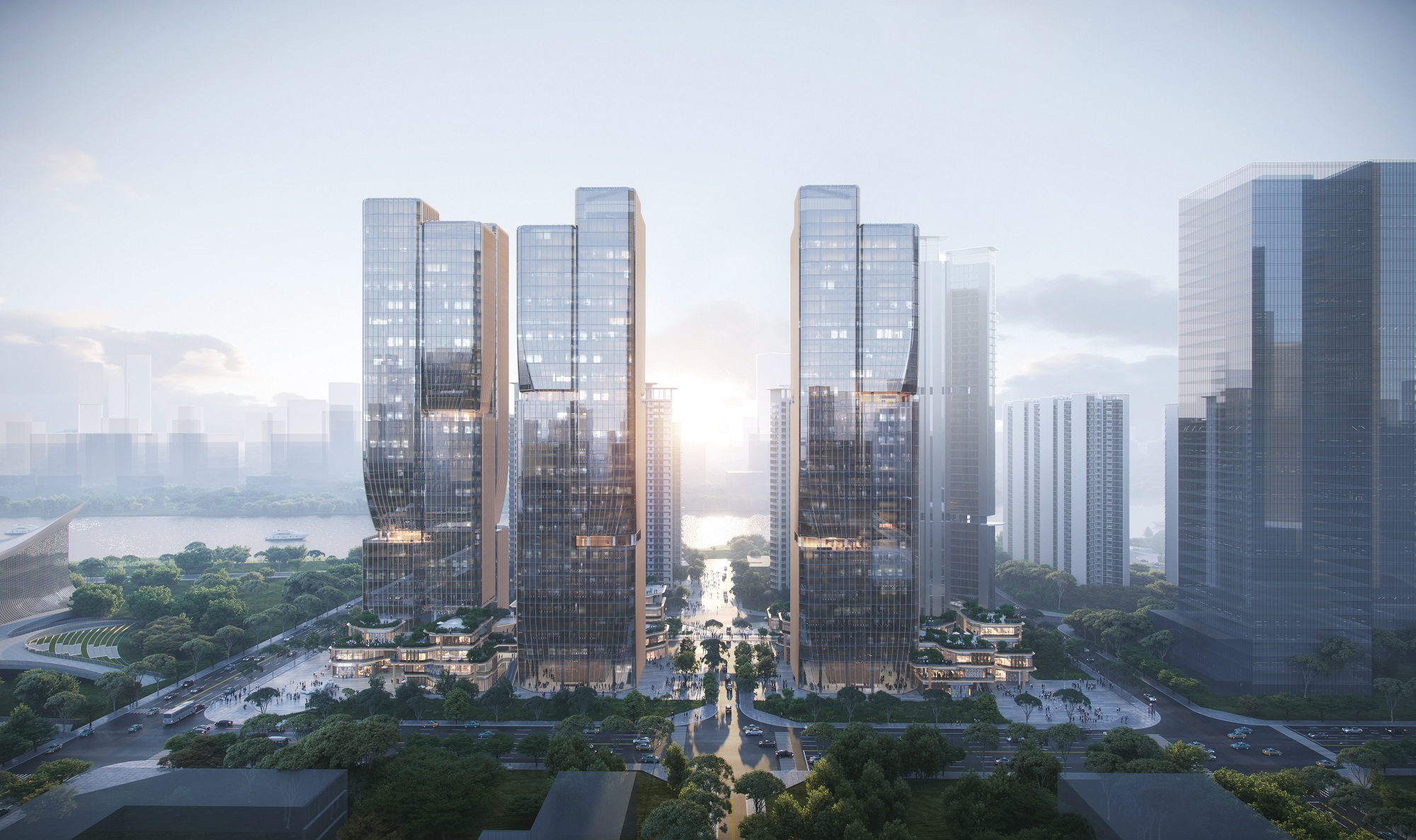 Guangzhou sets a new waterfront community benchmark by Aedas - Architizer