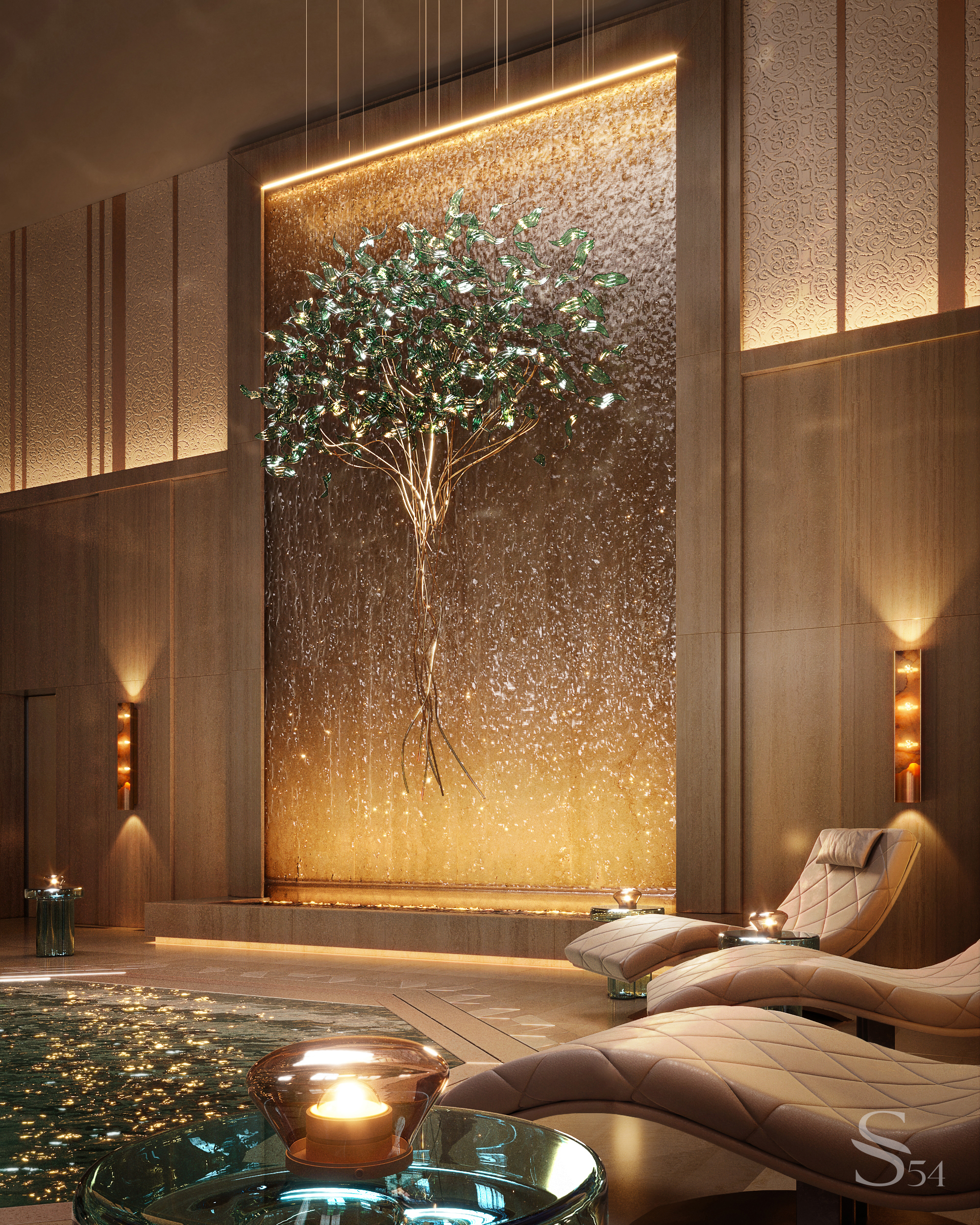 Interior of a premium SPA complex with oriental motifs in Uzbekistan by ...