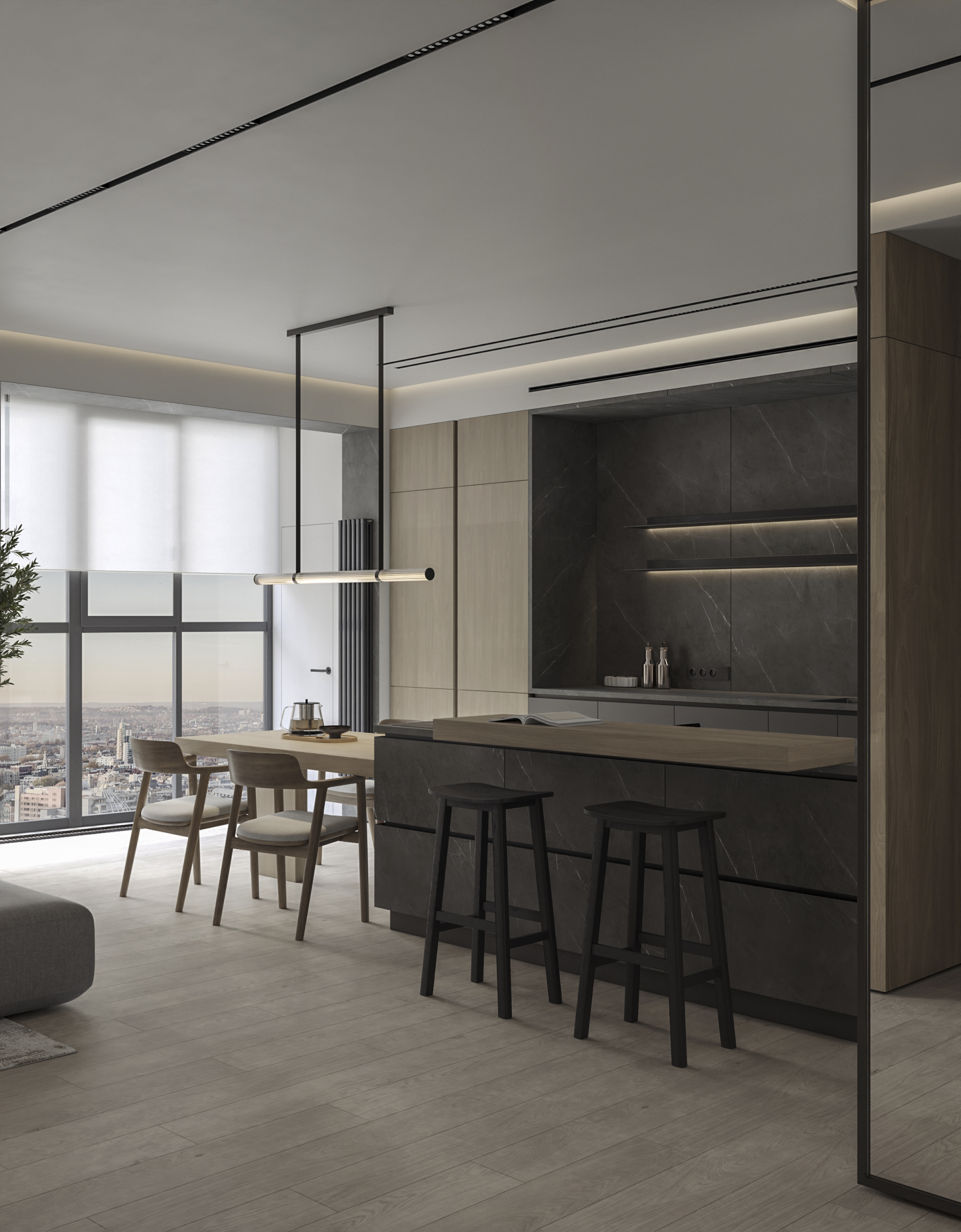 Residential complex Event, kitchen-living room by AMB render - Architizer