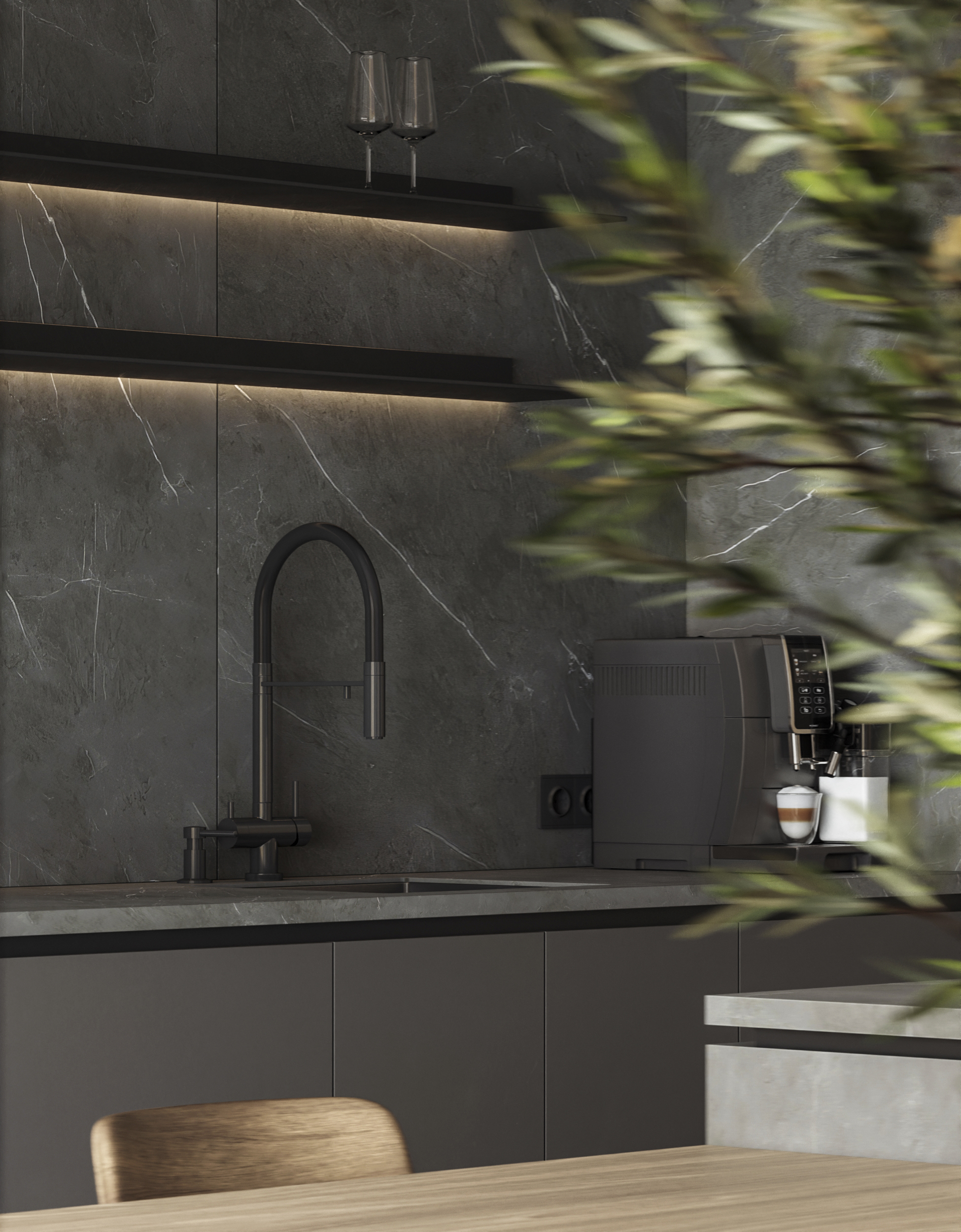 Residential complex Event, kitchen-living room by AMB render - Architizer