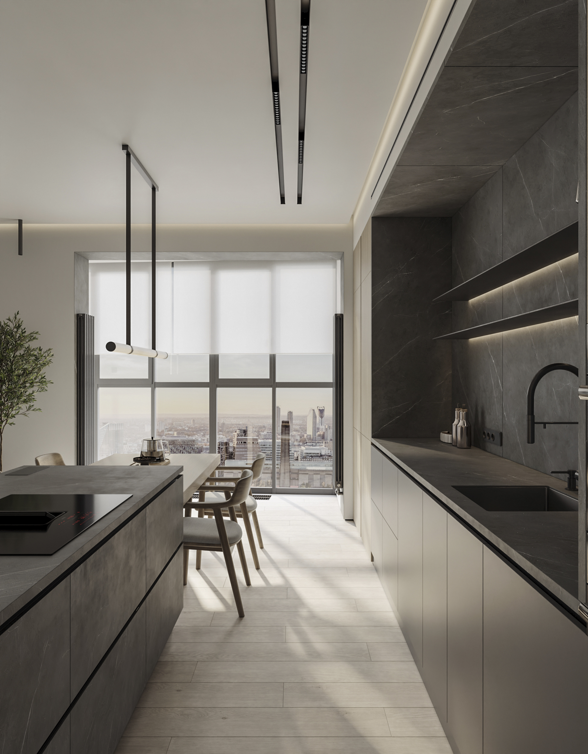 Residential complex Event, kitchen-living room by AMB render - Architizer