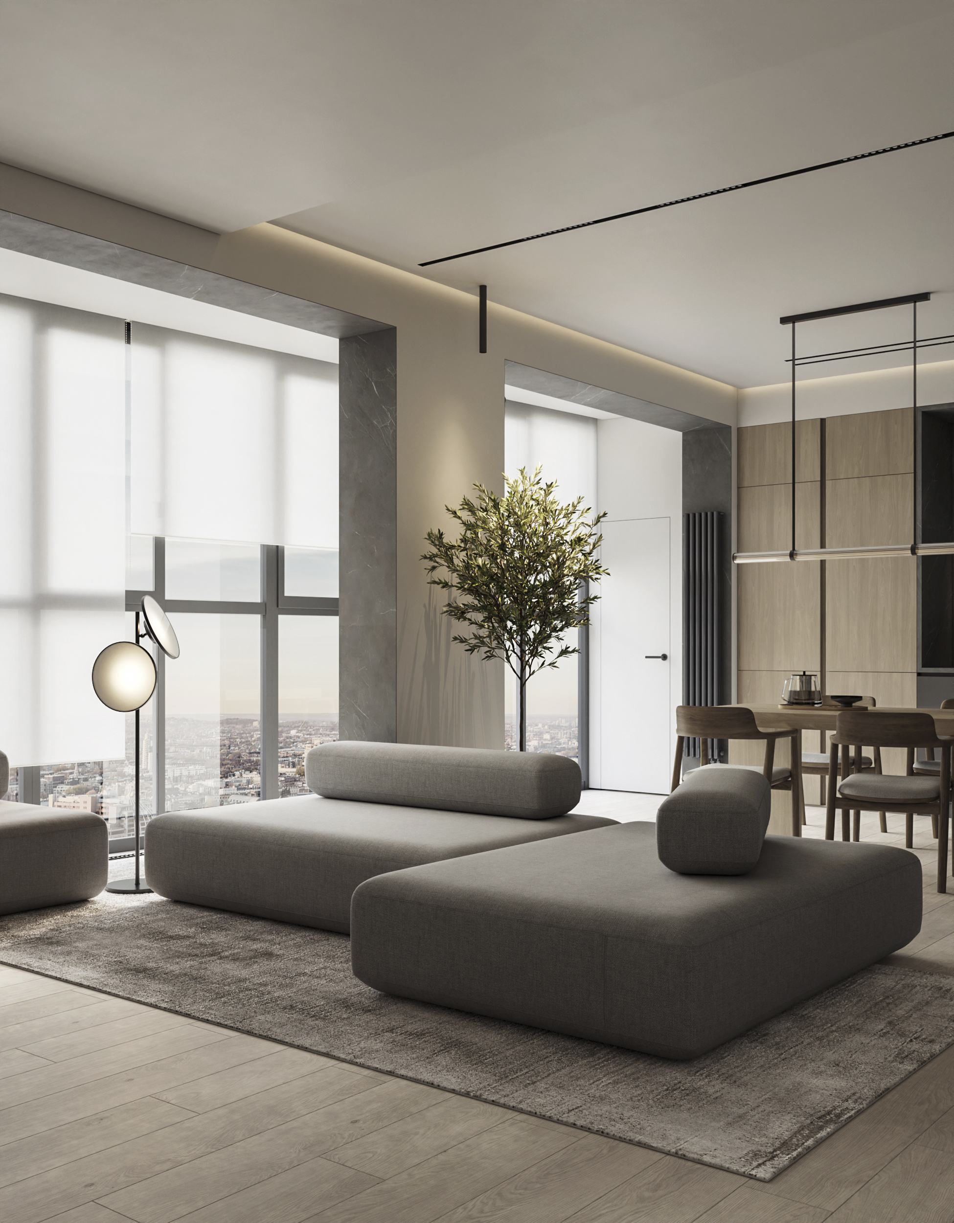 Residential complex Event, kitchen-living room by AMB render - Architizer