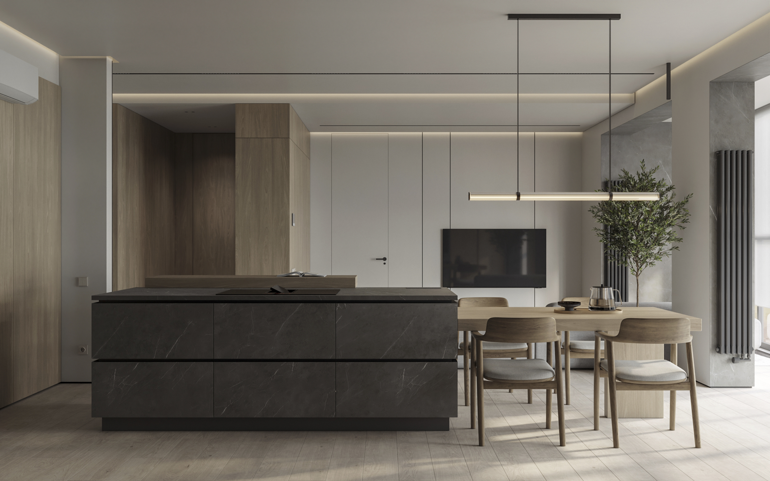 Residential complex Event, kitchen-living room by AMB render - Architizer