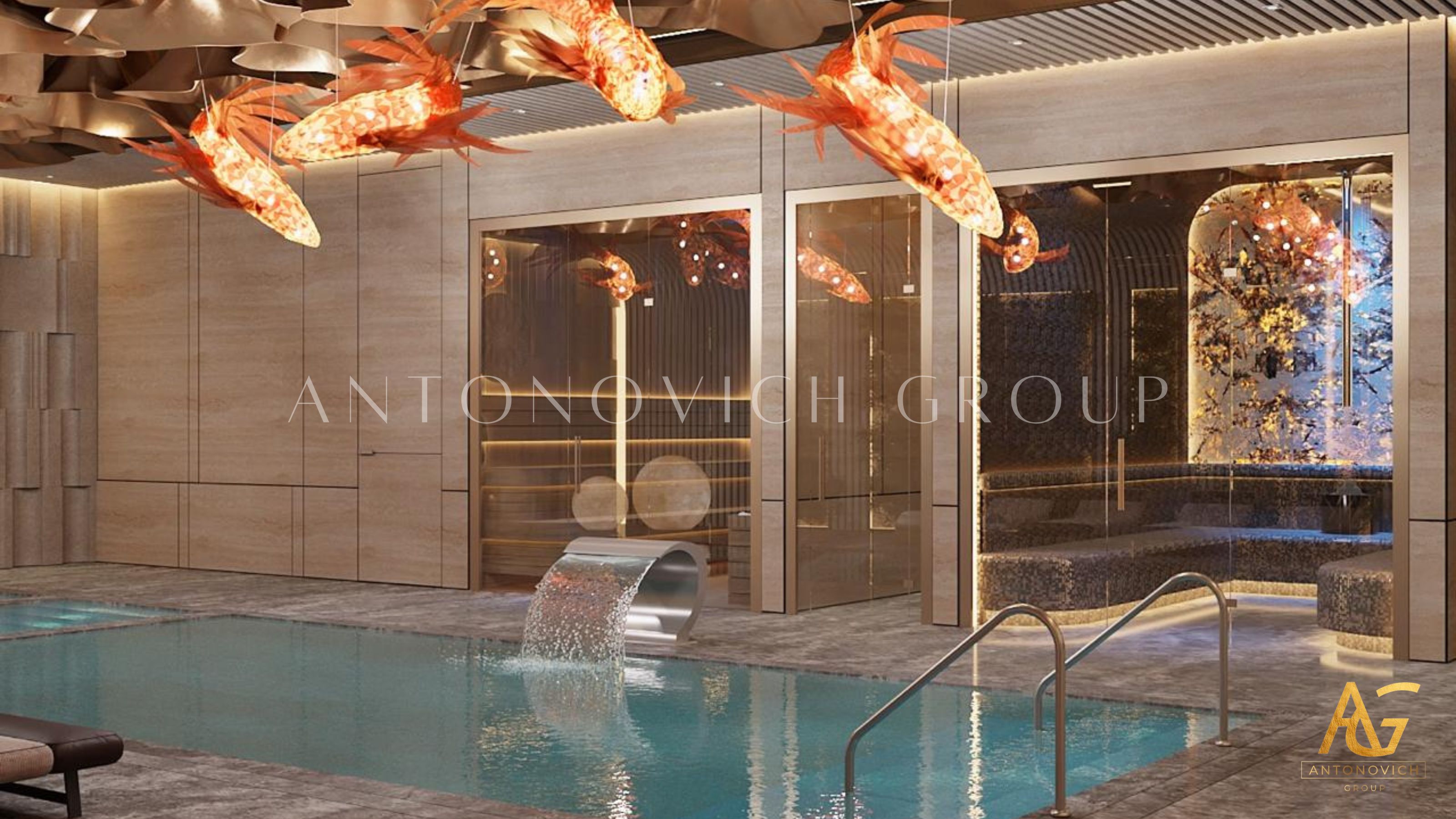 Aesthetic Indoor Swimming Pool Design by LUXURY ANTONOVICH DESIGN ...