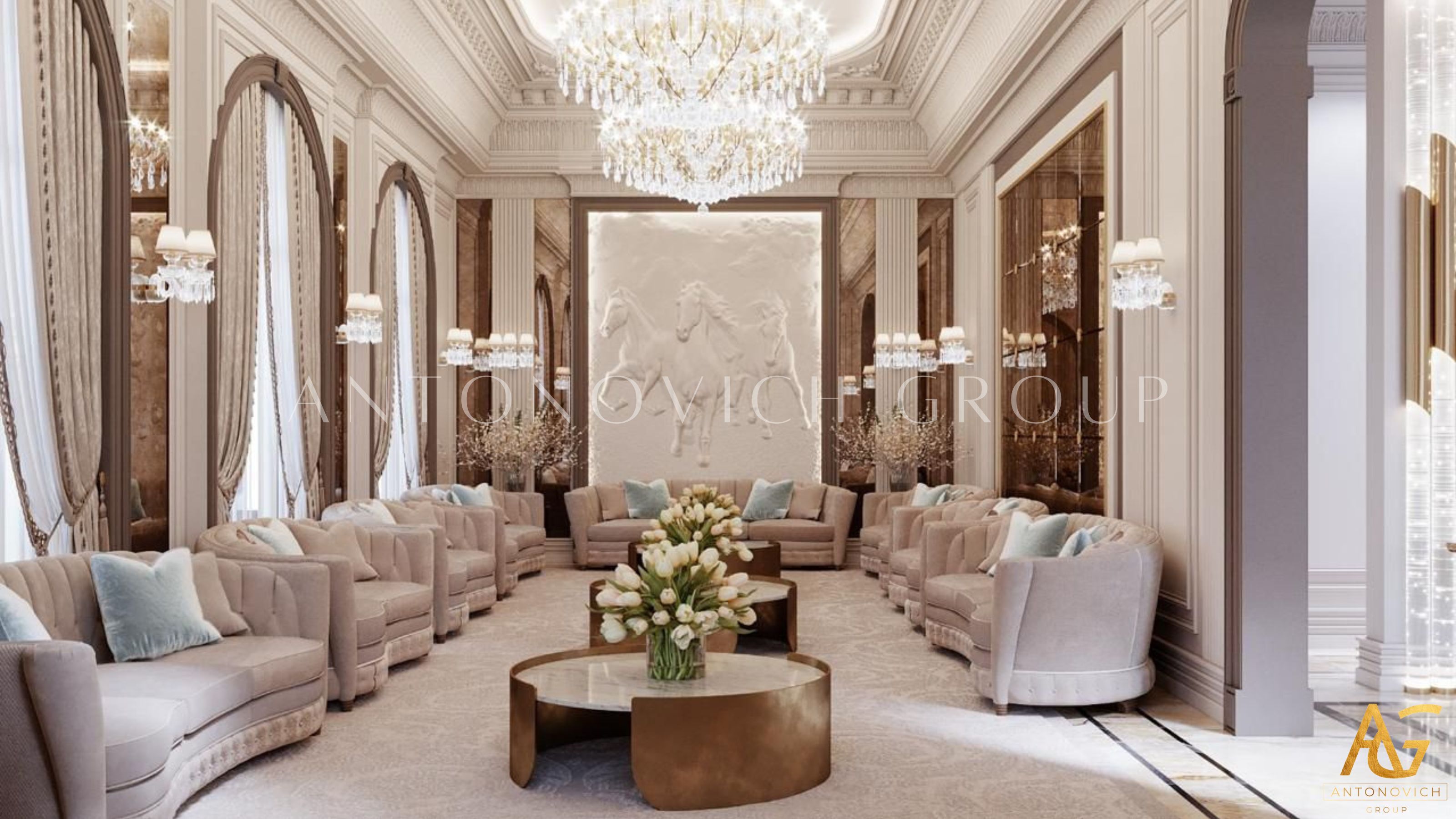 Expert Craftsmanship by Dubai Architects for Majlis Interior by LUXURY ...