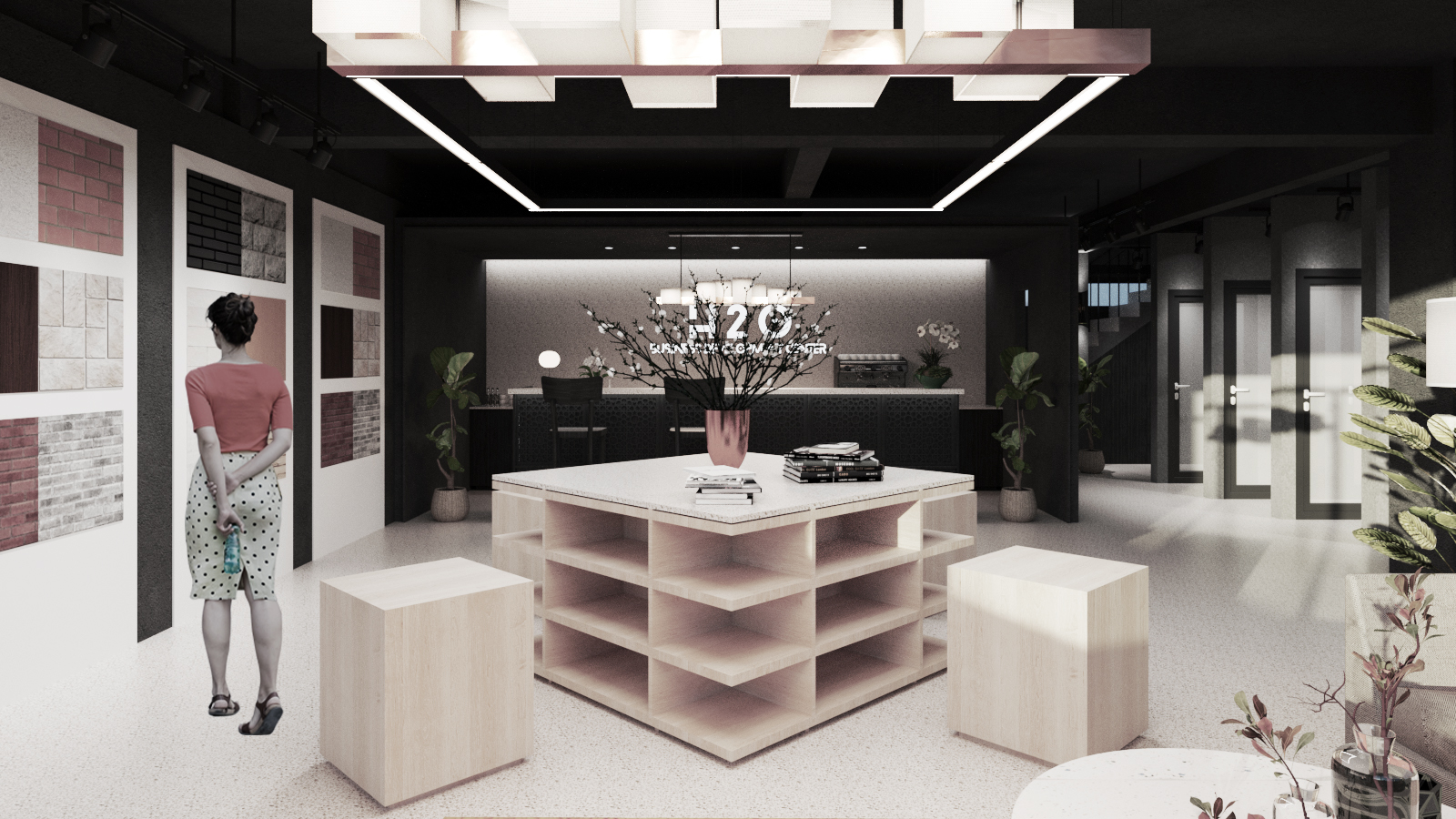 The Big Frame: Aluminium Door Showroom and Office by Studio Teduh ...