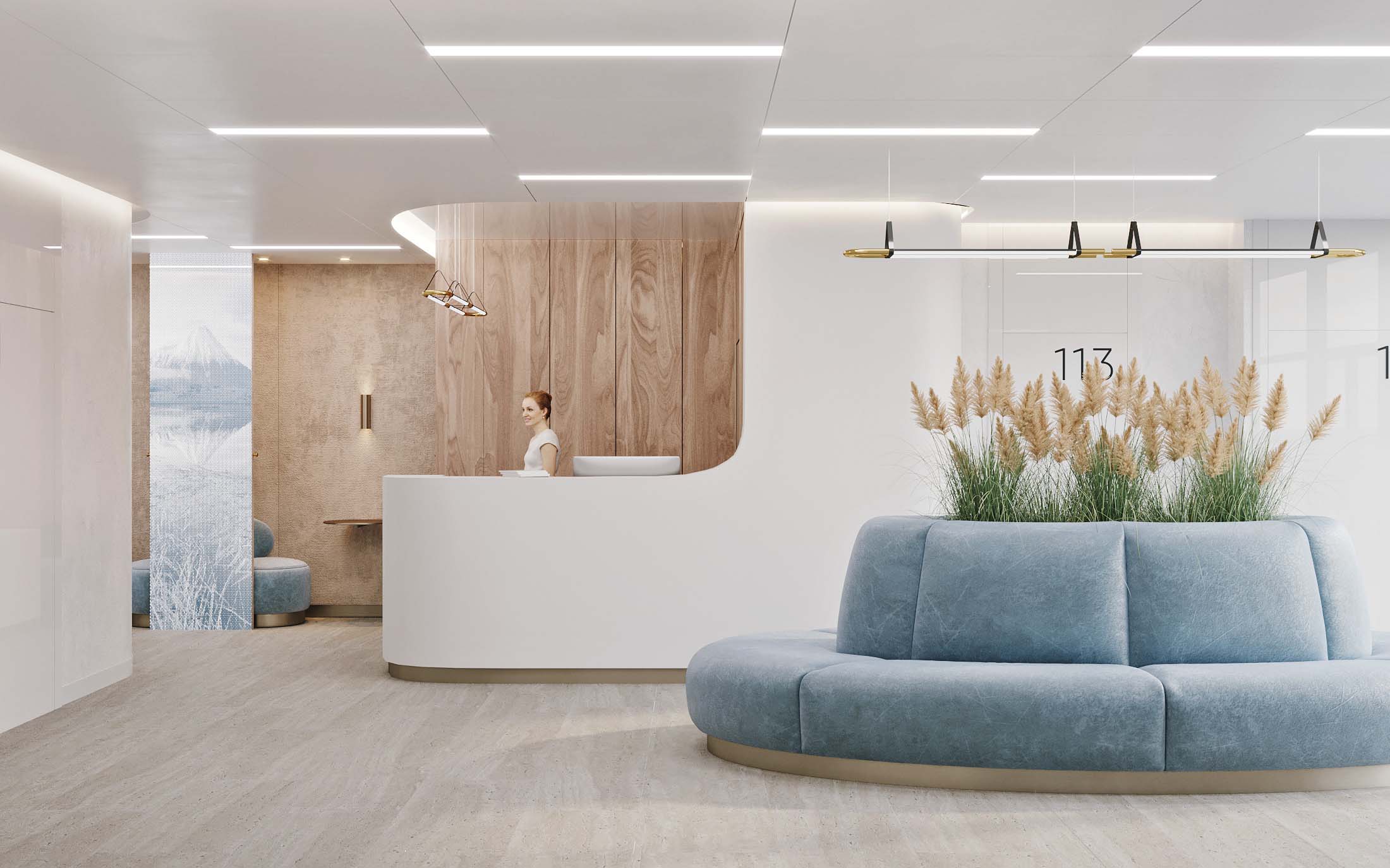 The lobby of the adult department at MMK Skolkovo by Asadov ...