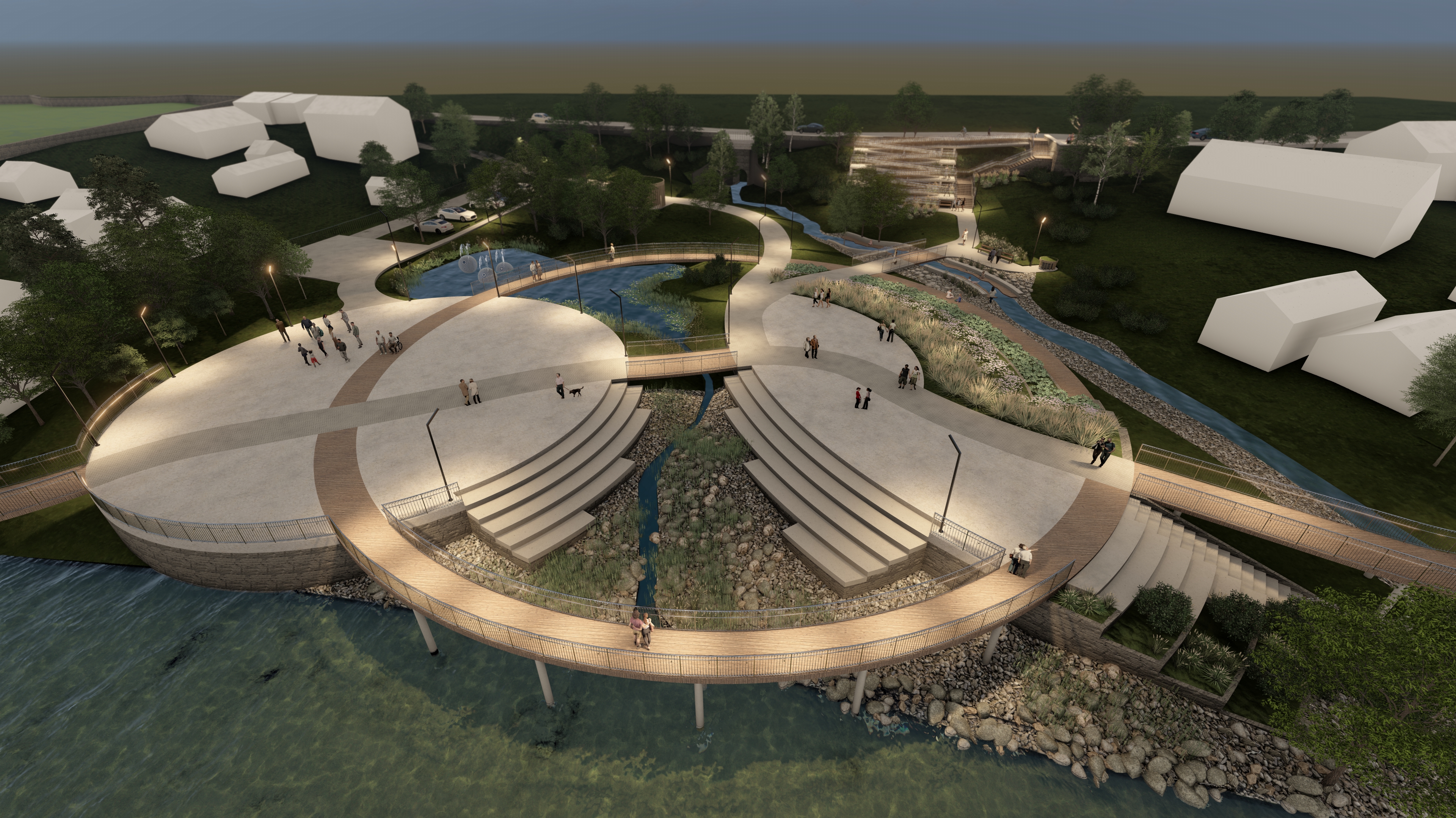 Public spaces near Akmena River by UAB MASPRO - Architizer