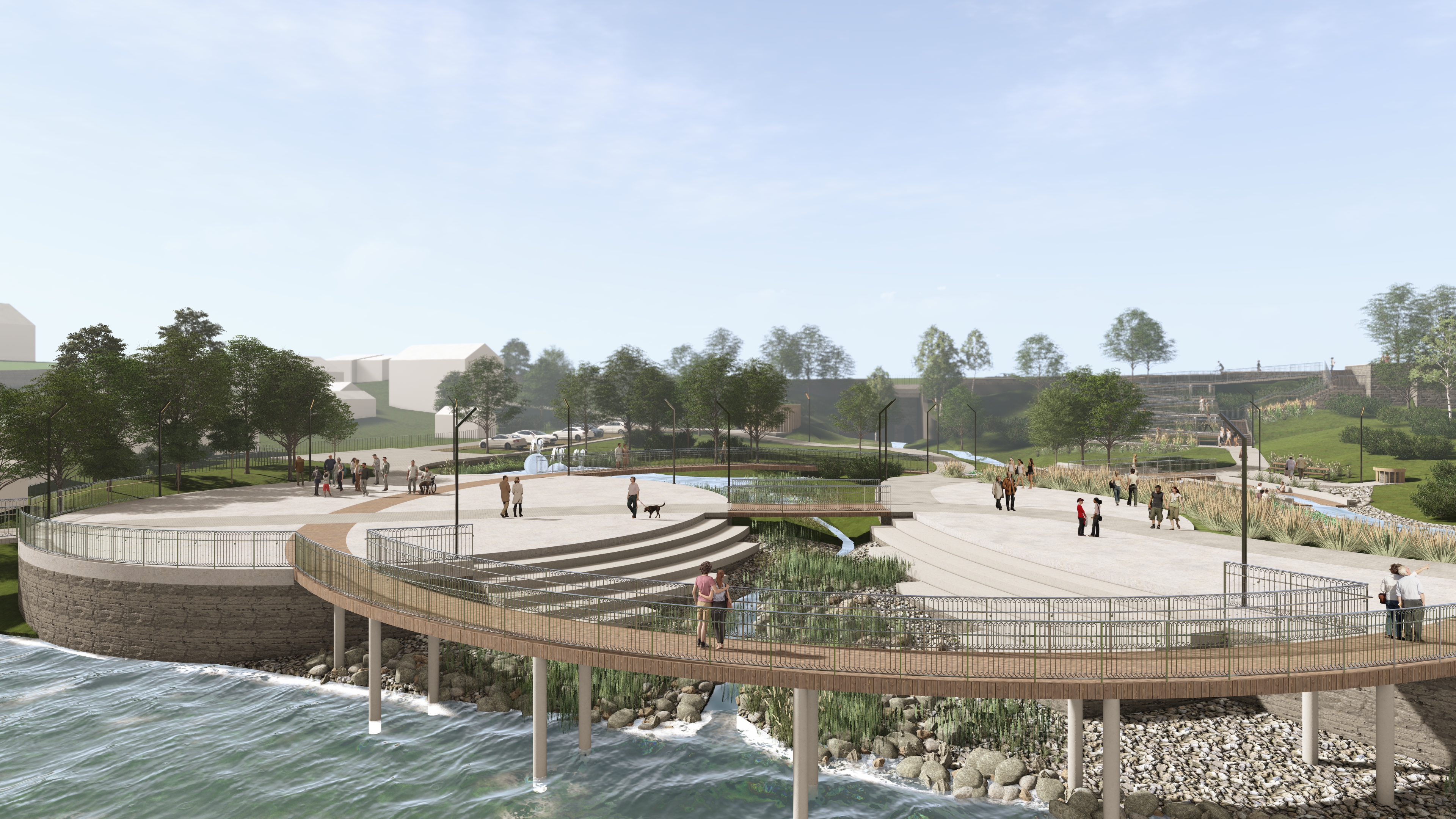 Public spaces near Akmena River by UAB MASPRO - Architizer