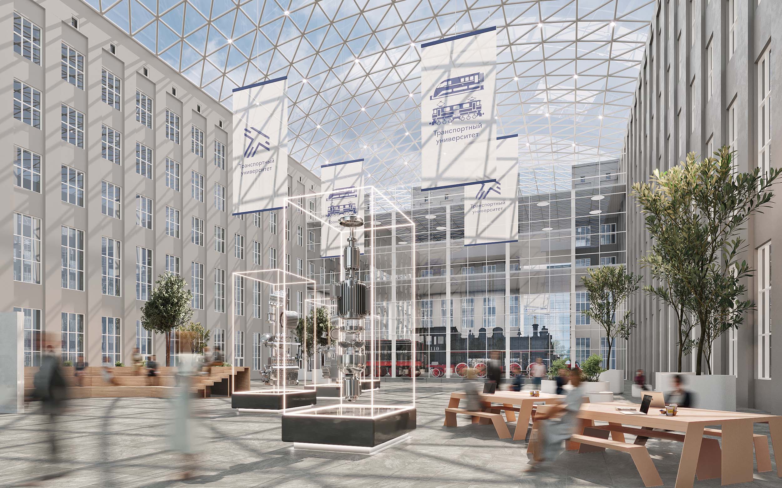 Atrium of the Institute on Novosuschevskaya in Moscow by Asadov ...