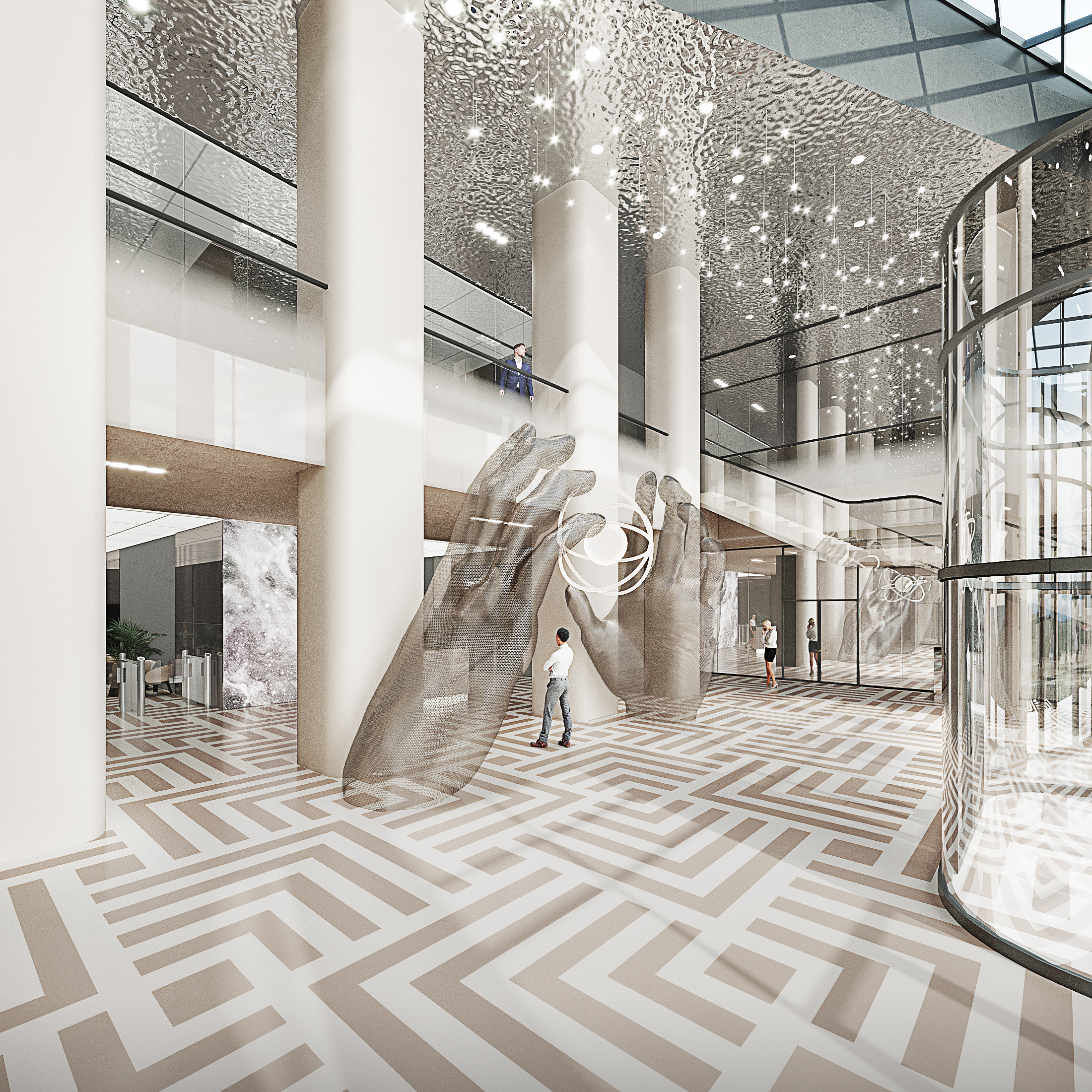 The management cluster of the INTC MSU Lobby by Asadov Architectural ...