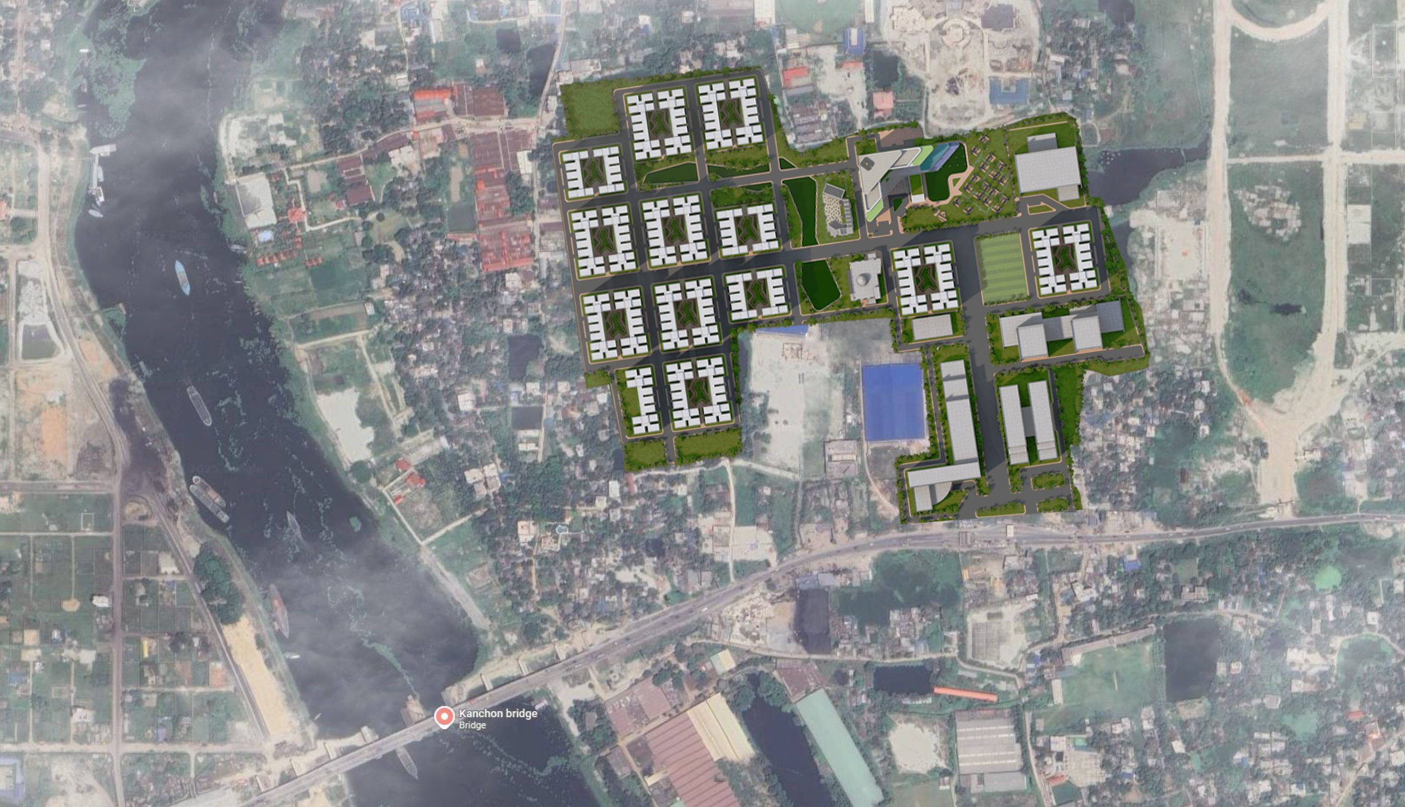 Waterlily City: A Contextual Housing Master Plan near Kanchon Bridge by ...