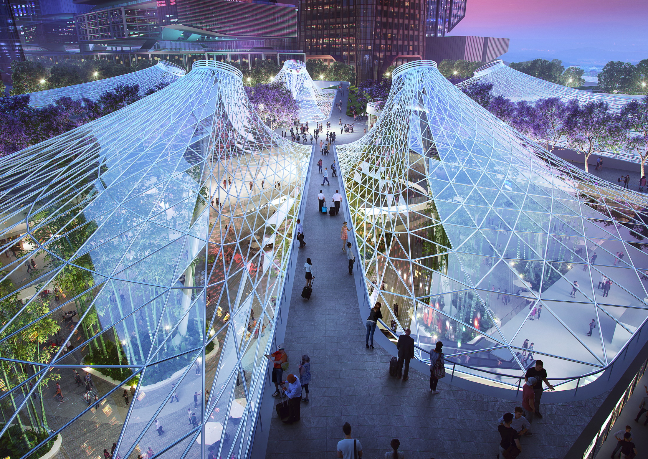 The central green axis of the Shenzhen Super General by YEF STUDIO ...
