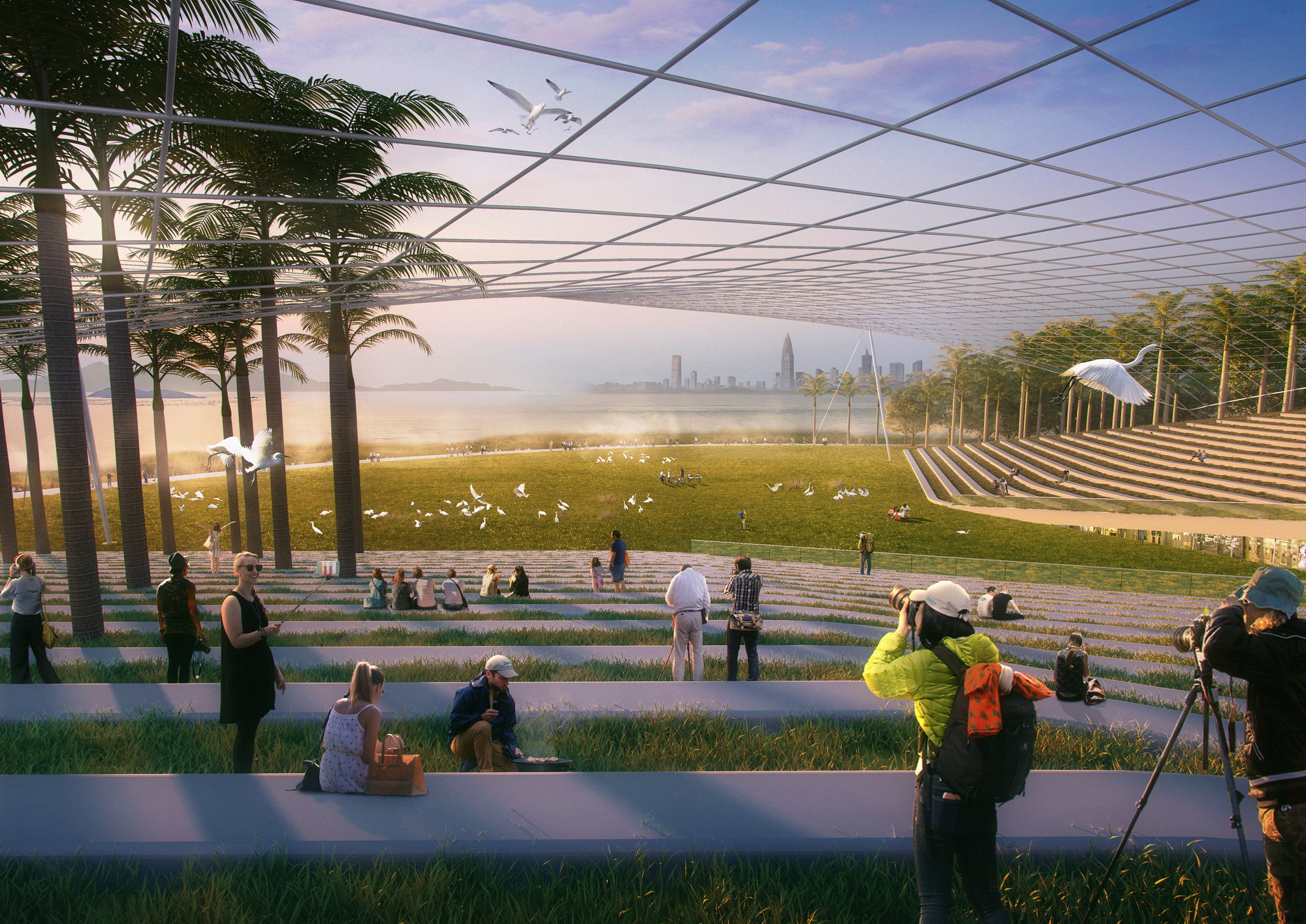 The central green axis of the Shenzhen Super General by YEF STUDIO ...