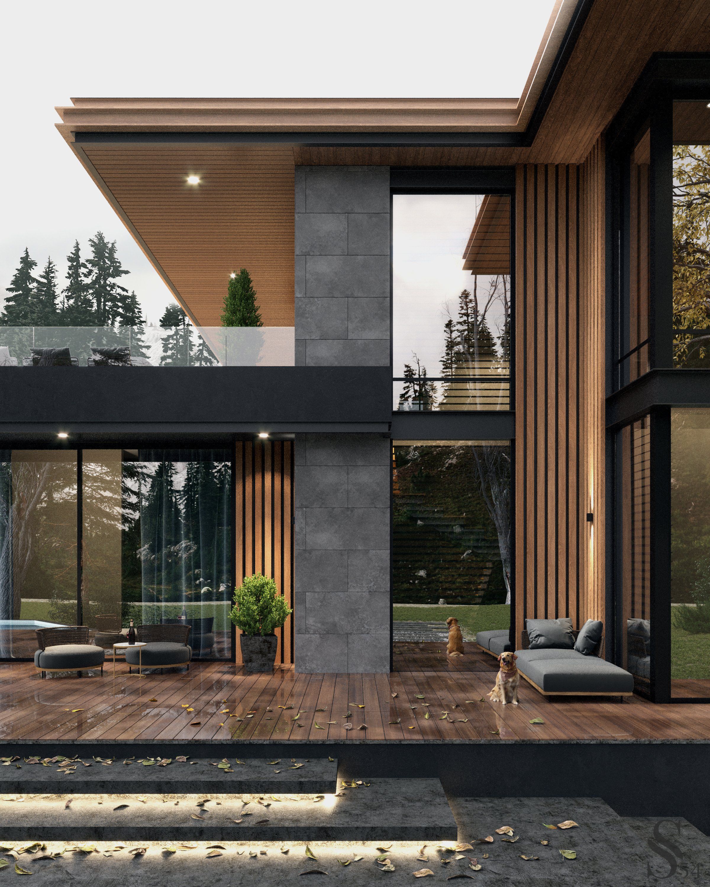 Architectural project of a modern house in the USA by Studia 54 ...