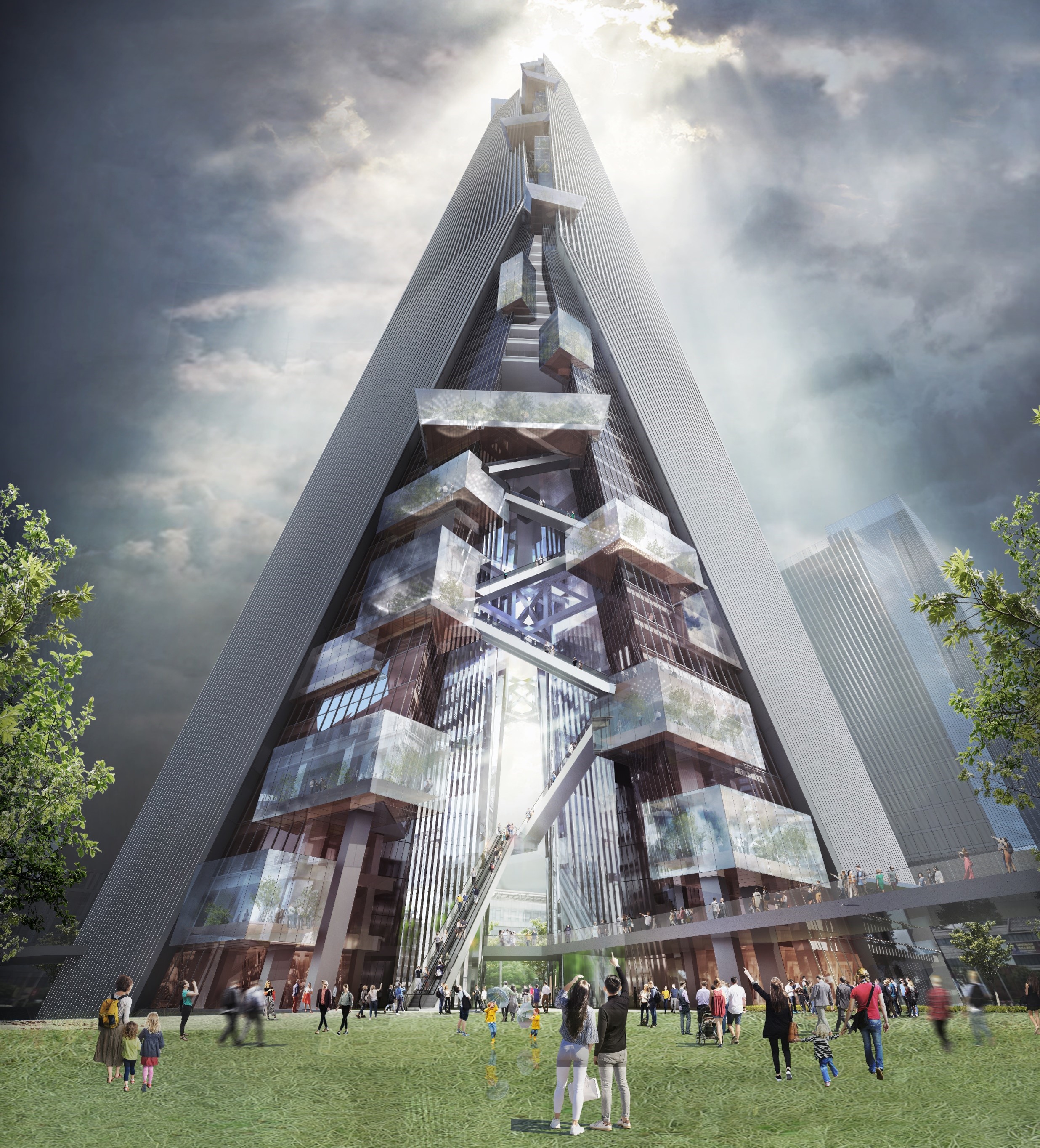 Shanghai 480m tower international competition Proposal “URBAN VOID ...
