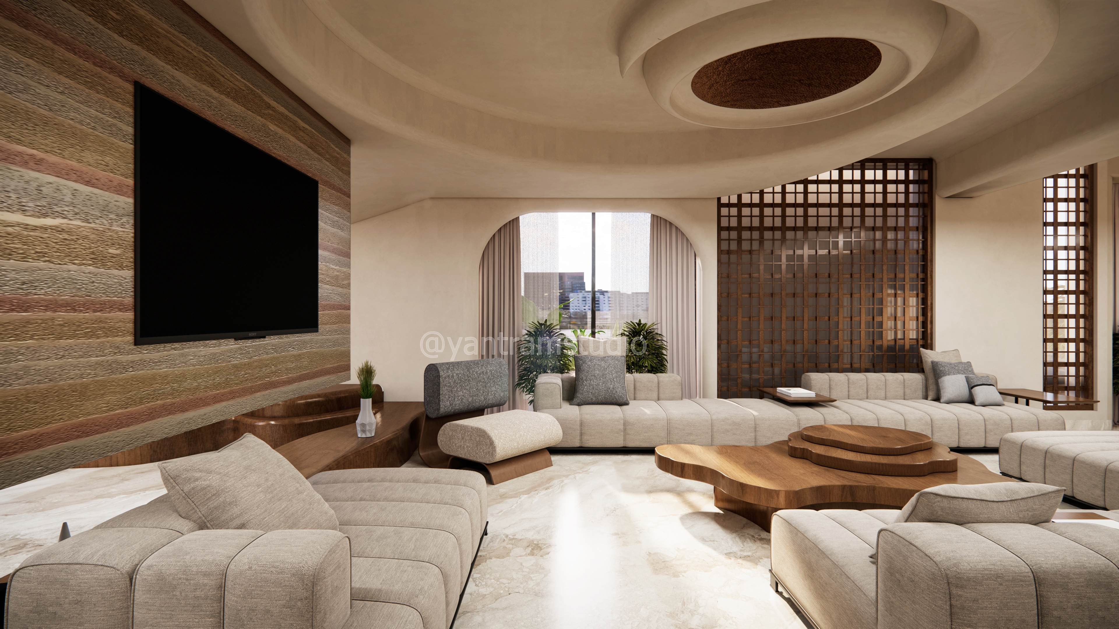 Organic Modern Living Spaces by Yantram Studio by Yantram Architectural ...