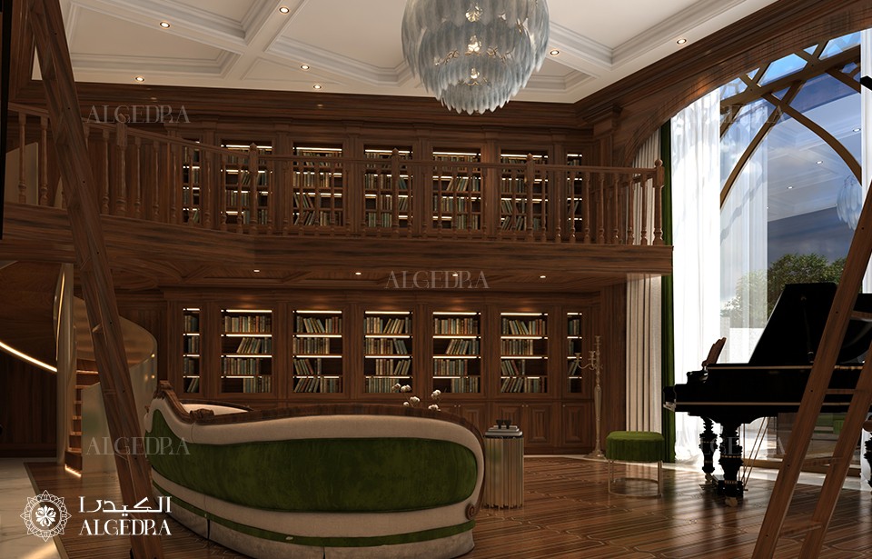 Private Library Interior Design in Dubai by Algedra Mimarlık - Architizer