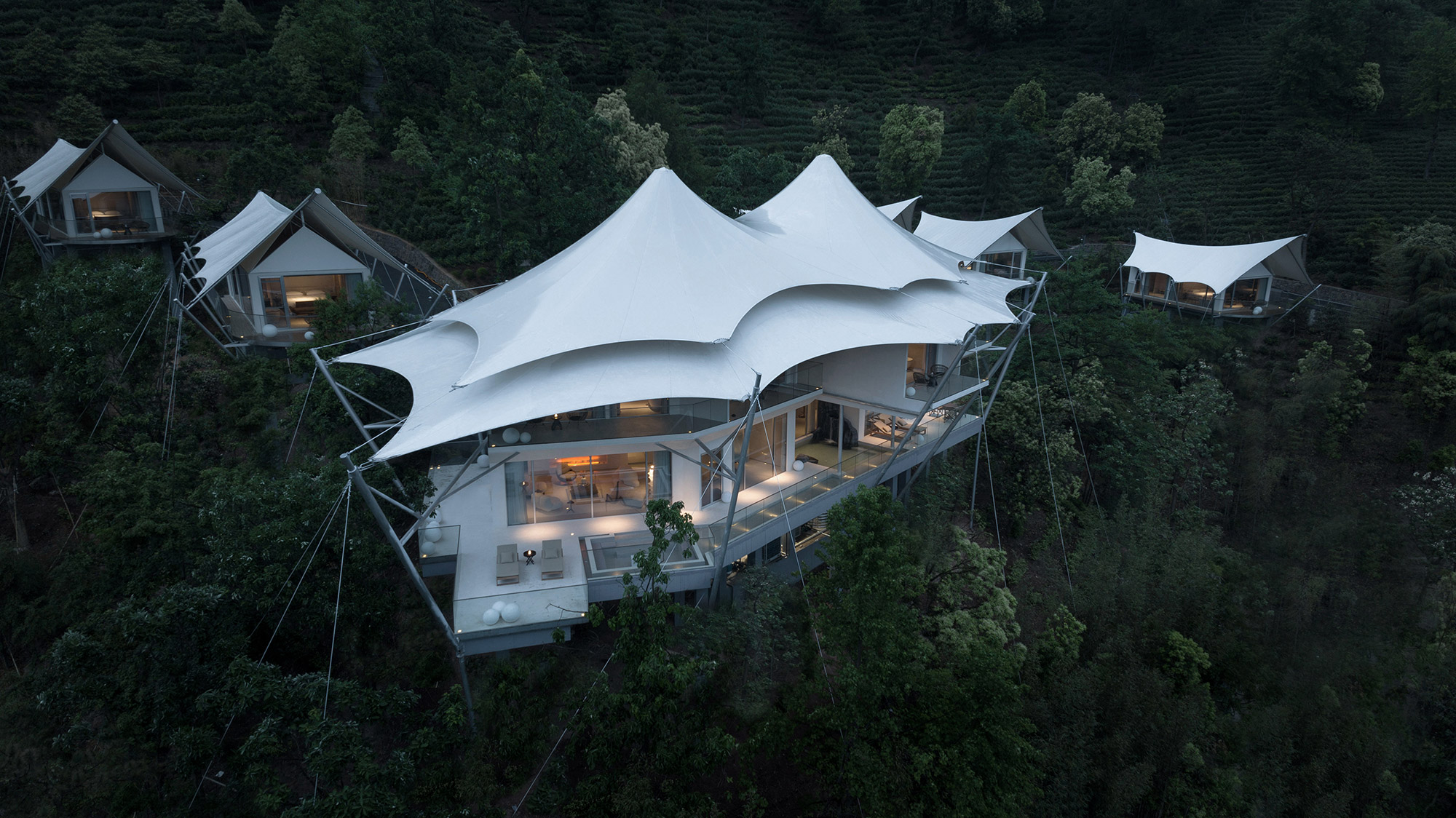 Yunju Tent Hotel: Rejuvenating the Tea Sea with Light Sails by Slow ...