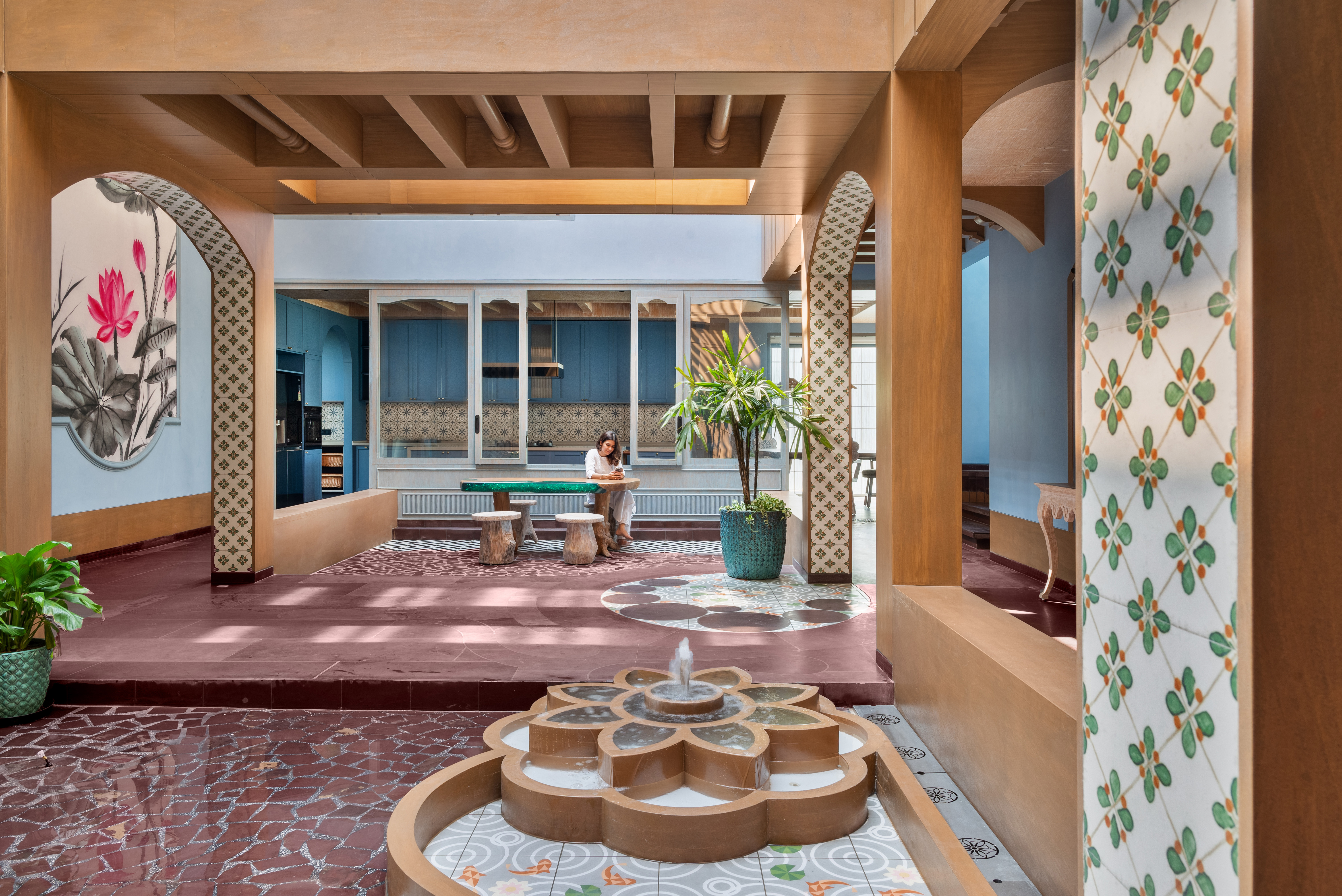 Blue courtyard house by MANOJ PATEL DESIGN STUDIO - Architizer
