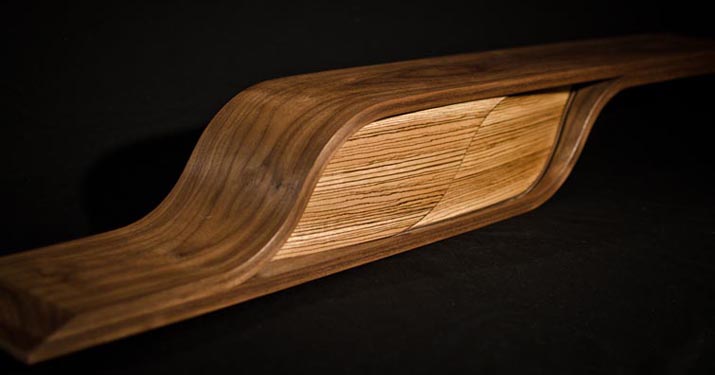 Curved Walnut Modern Wall Shelf by Shane Staley Modern Furniture ...