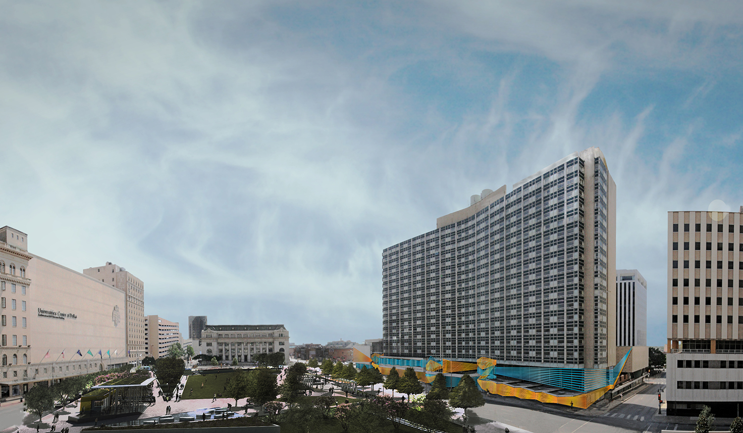 Statler Temporary Facade - Architizer
