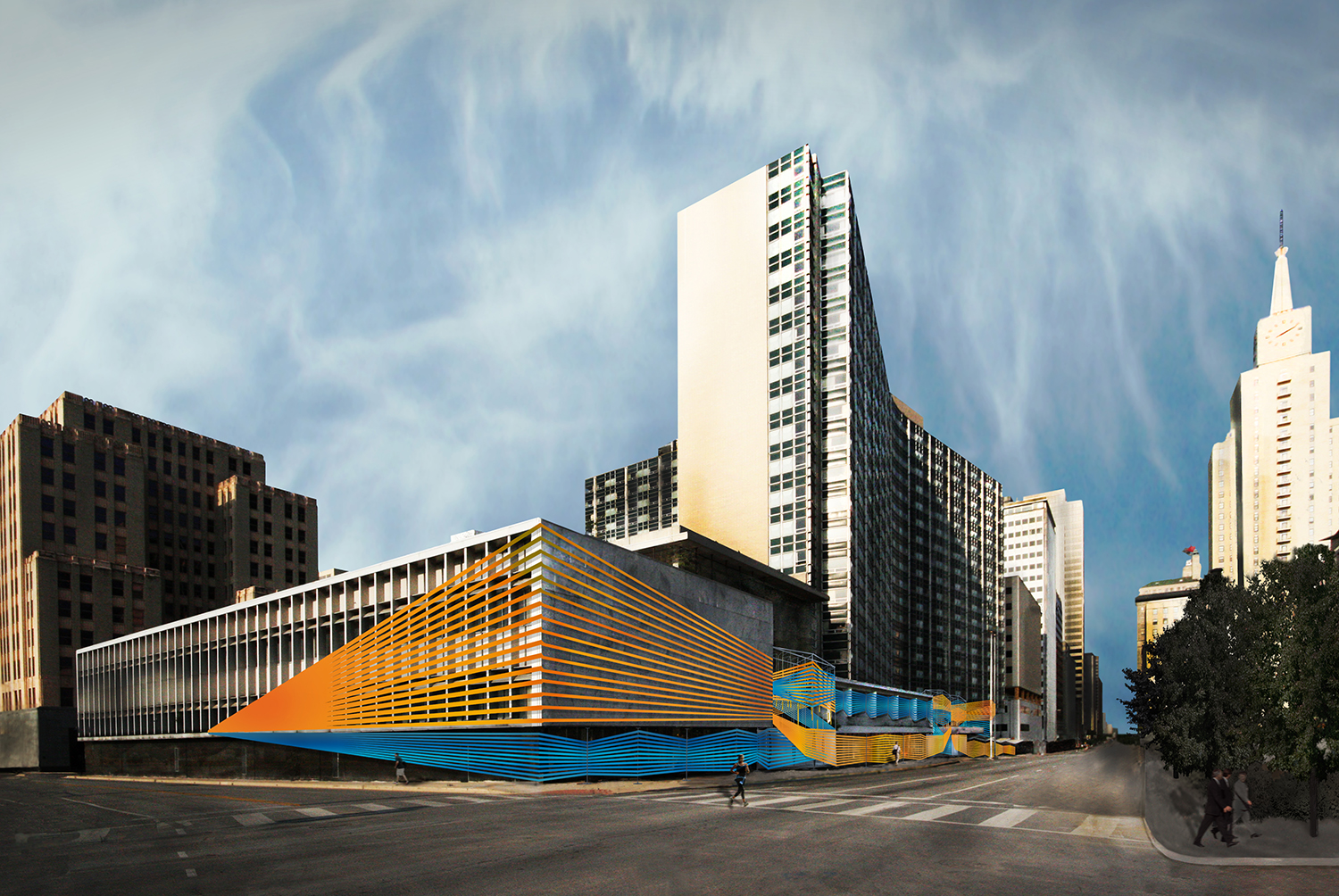 Statler Temporary Facade - Architizer