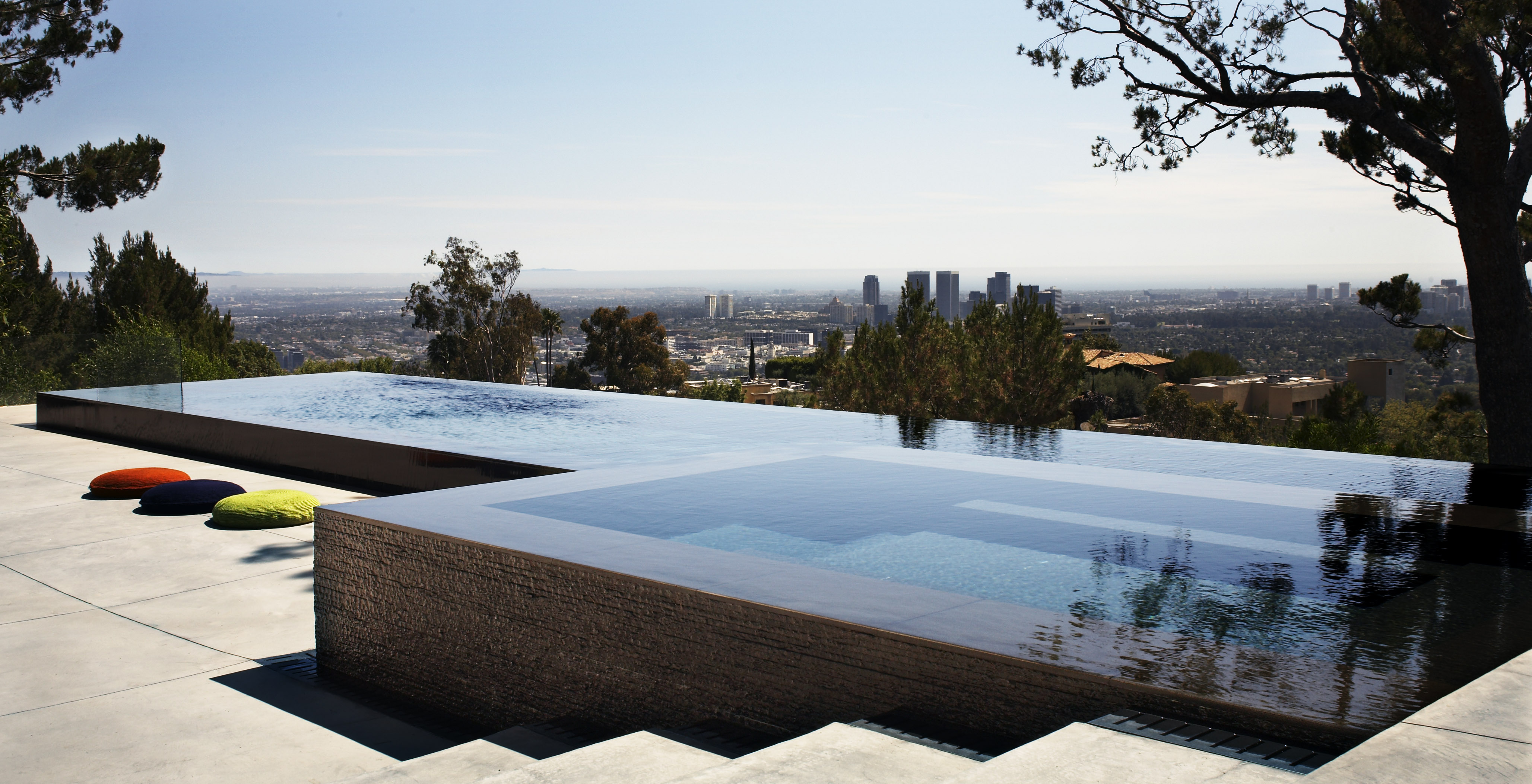 Hollywood Hills Infinity Pool and Terraces by Barry Beer Design ...