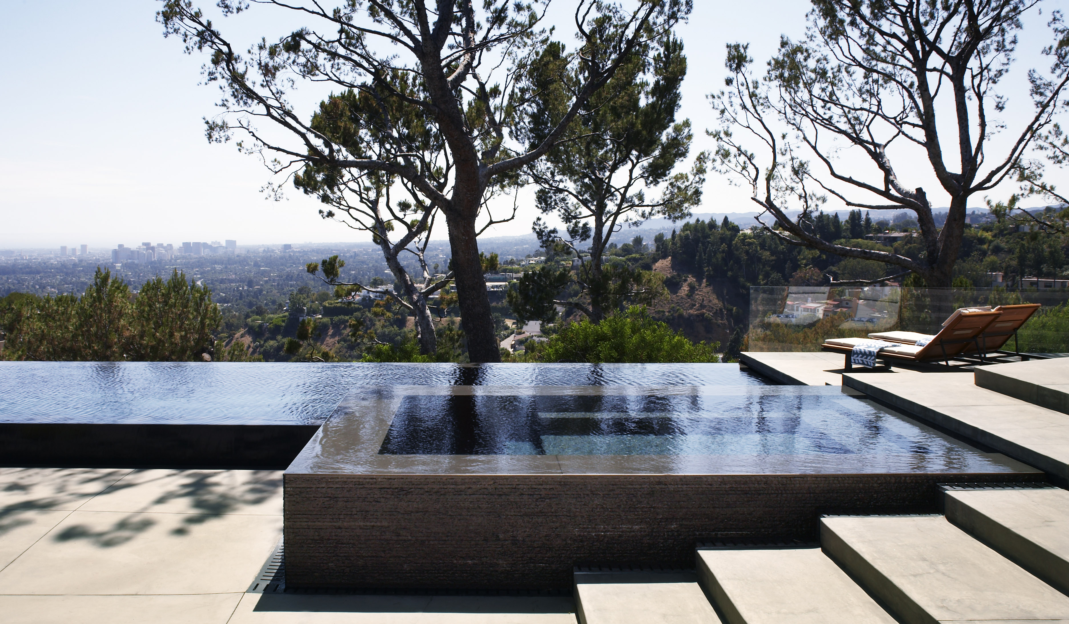 Hollywood Hills Infinity Pool and Terraces by Barry Beer Design ...