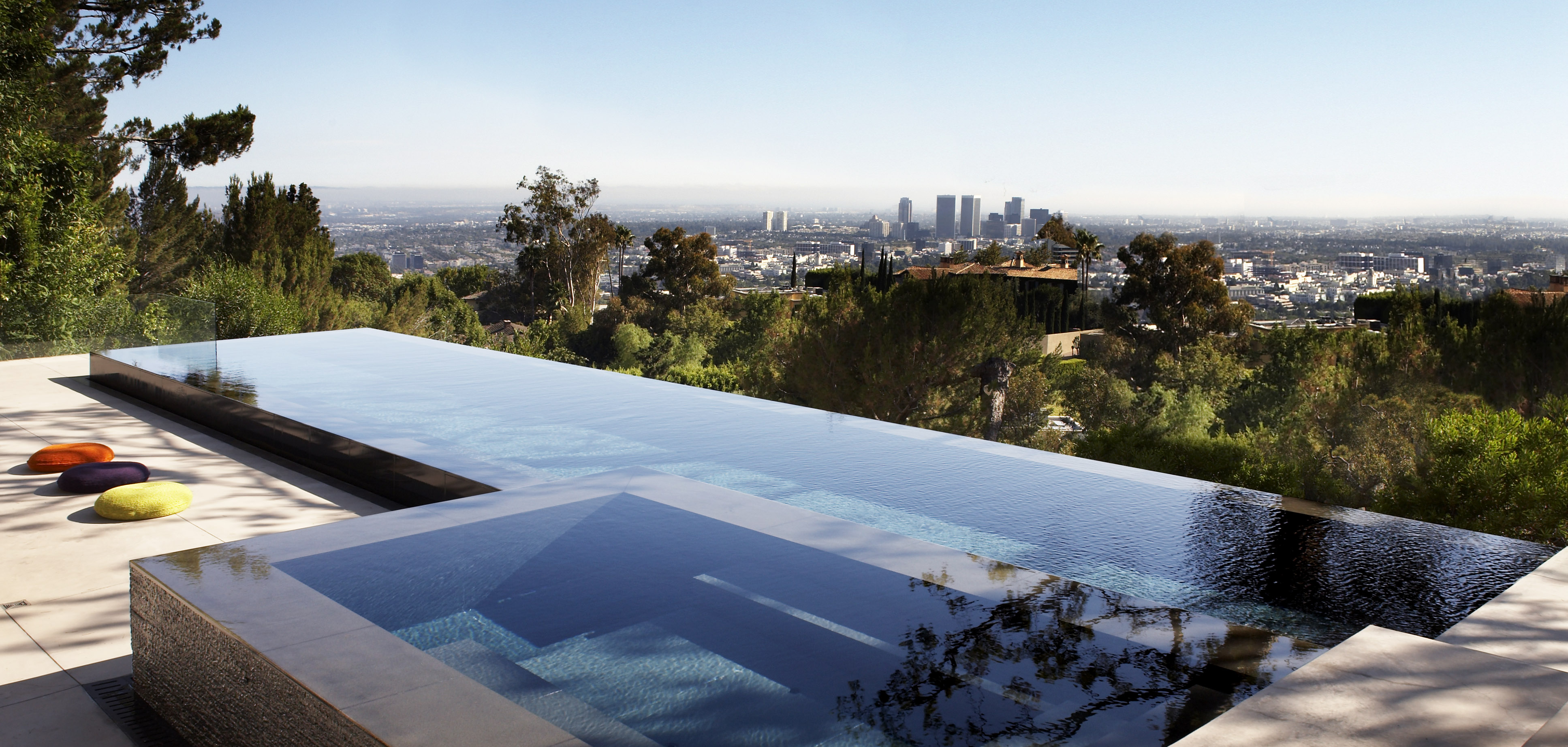 Hollywood Hills Infinity Pool and Terraces by Barry Beer Design ...