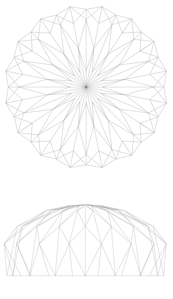 Folded paper dome - Conscious surface - expo 7 by IA- INTELLIGENT ...