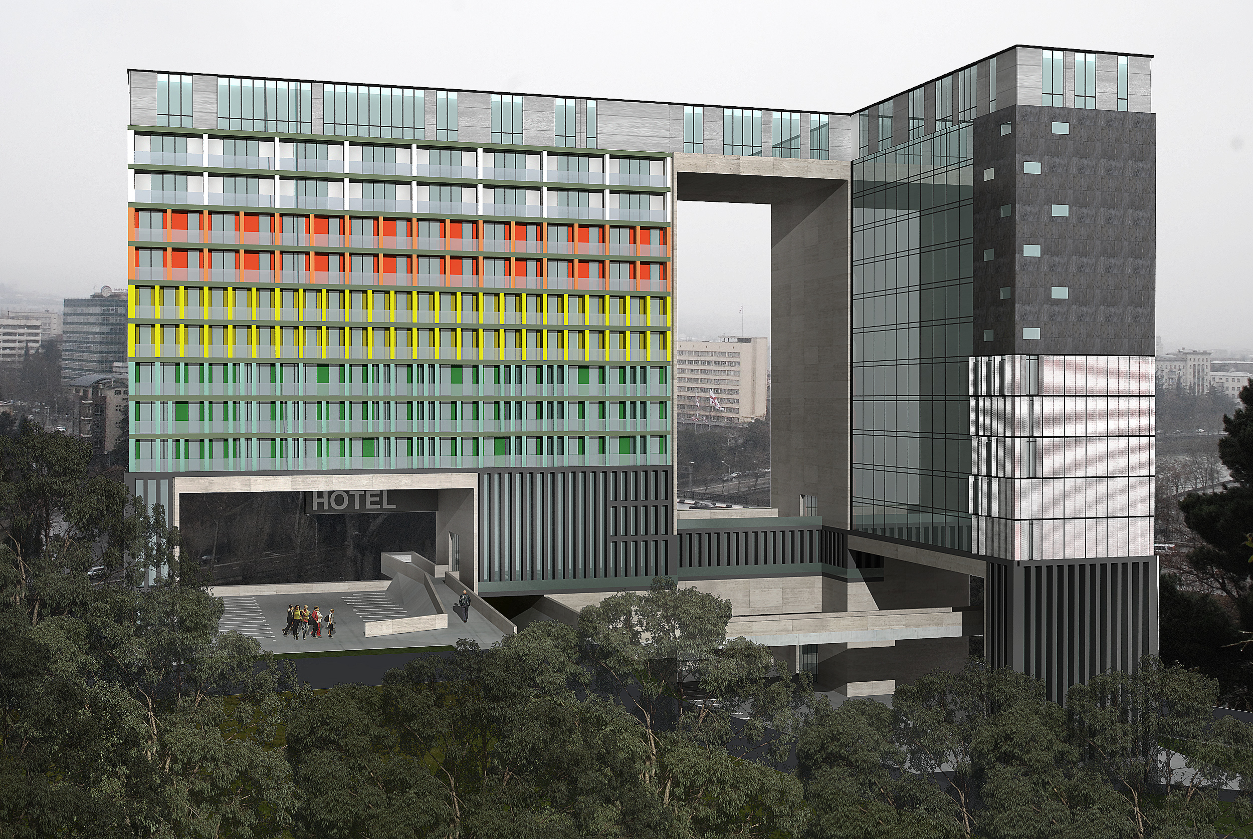 Hotel and apartement building on Tamar Mefe str. - Architizer